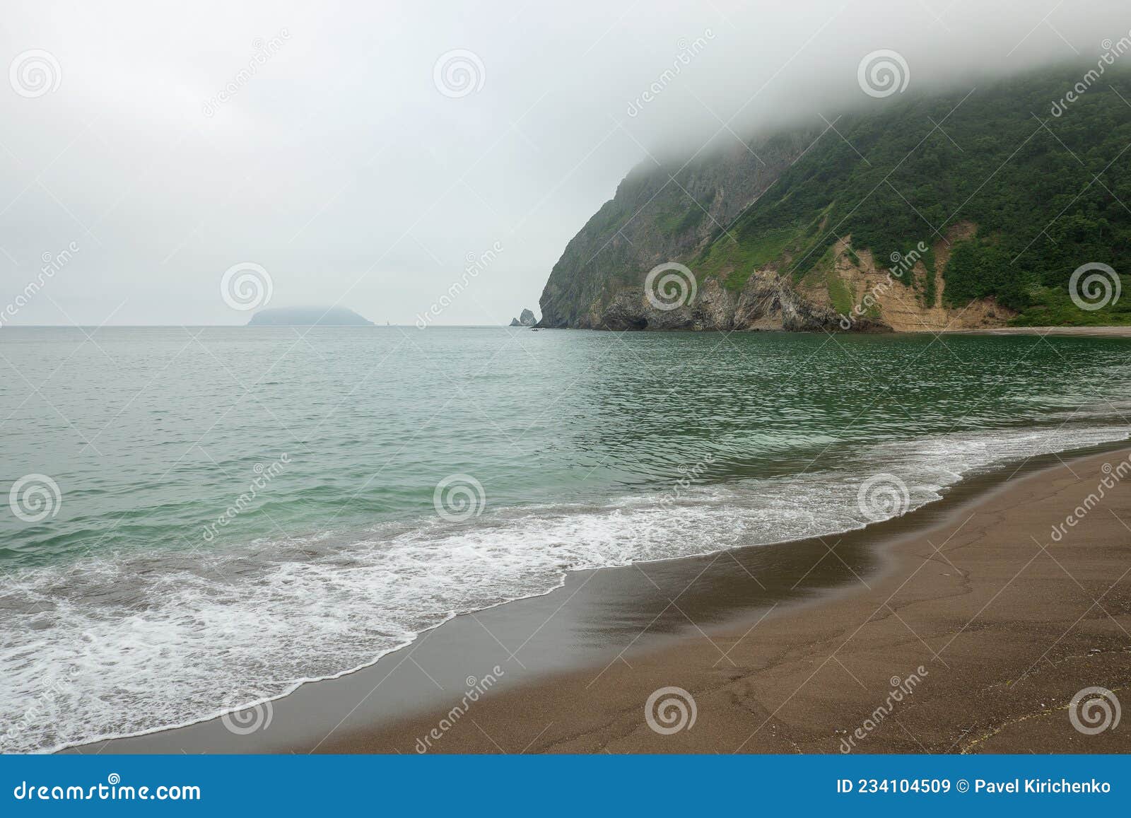 Pacific Ocean Shore, Kamchatka Stock Image - Image of wild, water ...