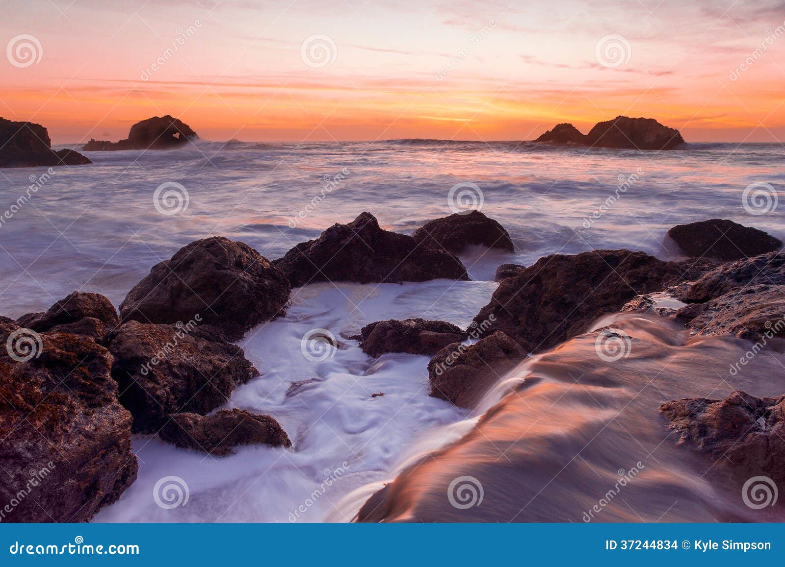 Pacific Ocean Sunset stock photo. Image of horizon, beautiful - 37244834