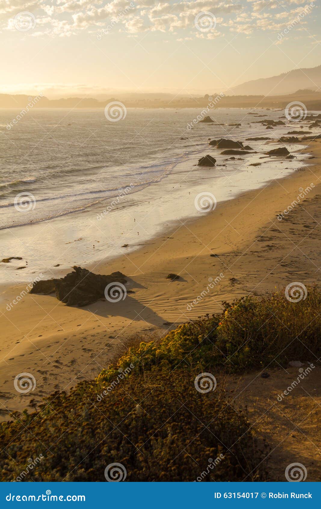 Pacific Ocean at Sunset in California Stock Image - Image of scenic ...