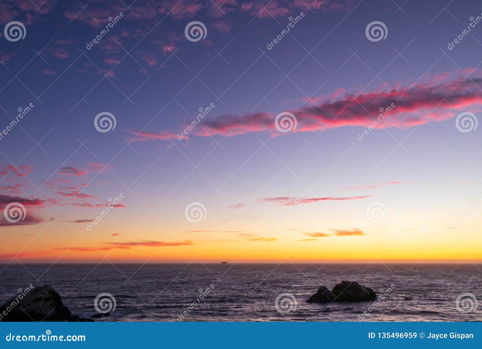 Pacific Ocean at Sunset on a Windy, Summer Evening Stock Image - Image ...
