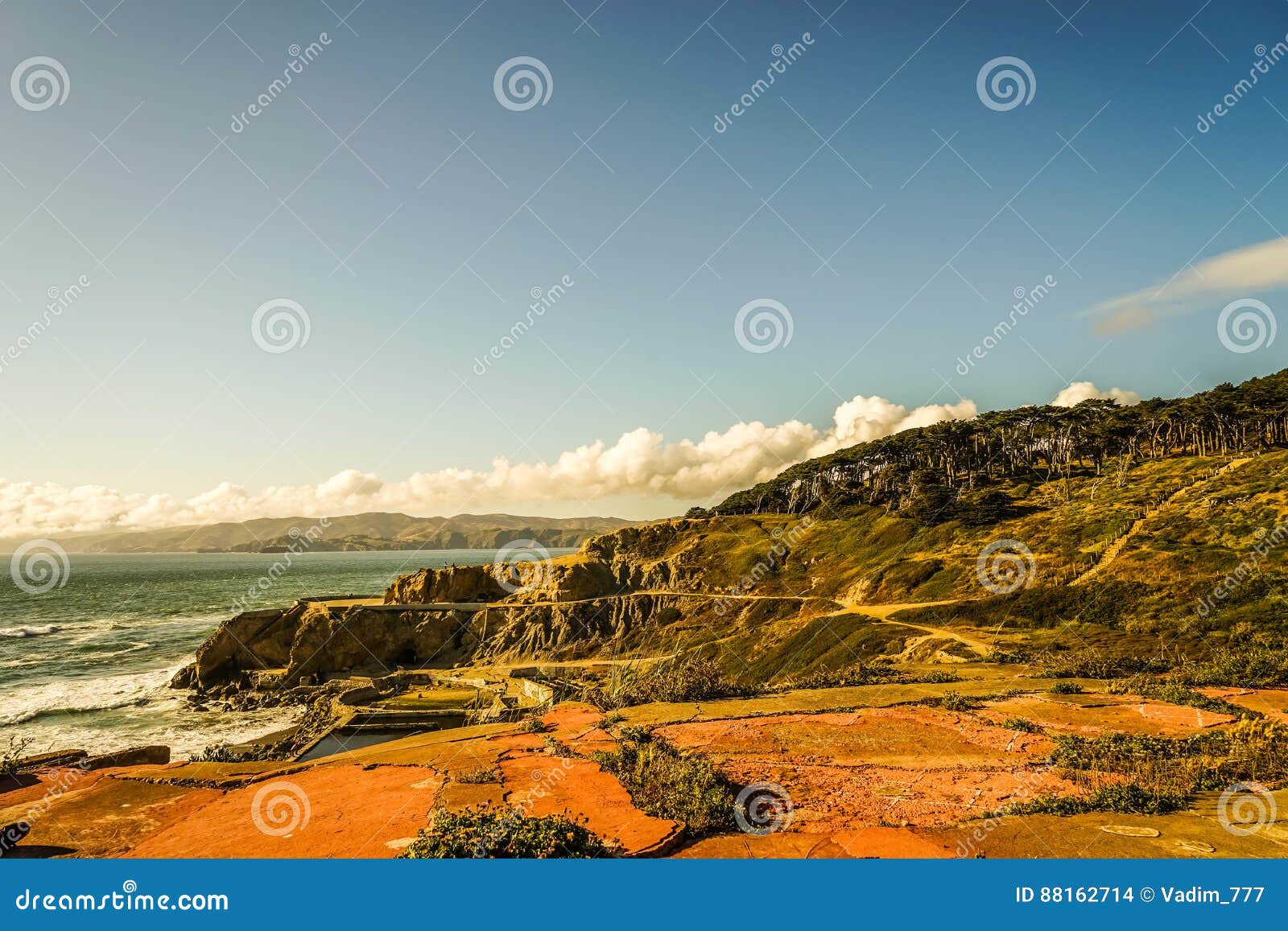 Pacific Ocean Sutro baths stock photo. Image of lands - 88162714