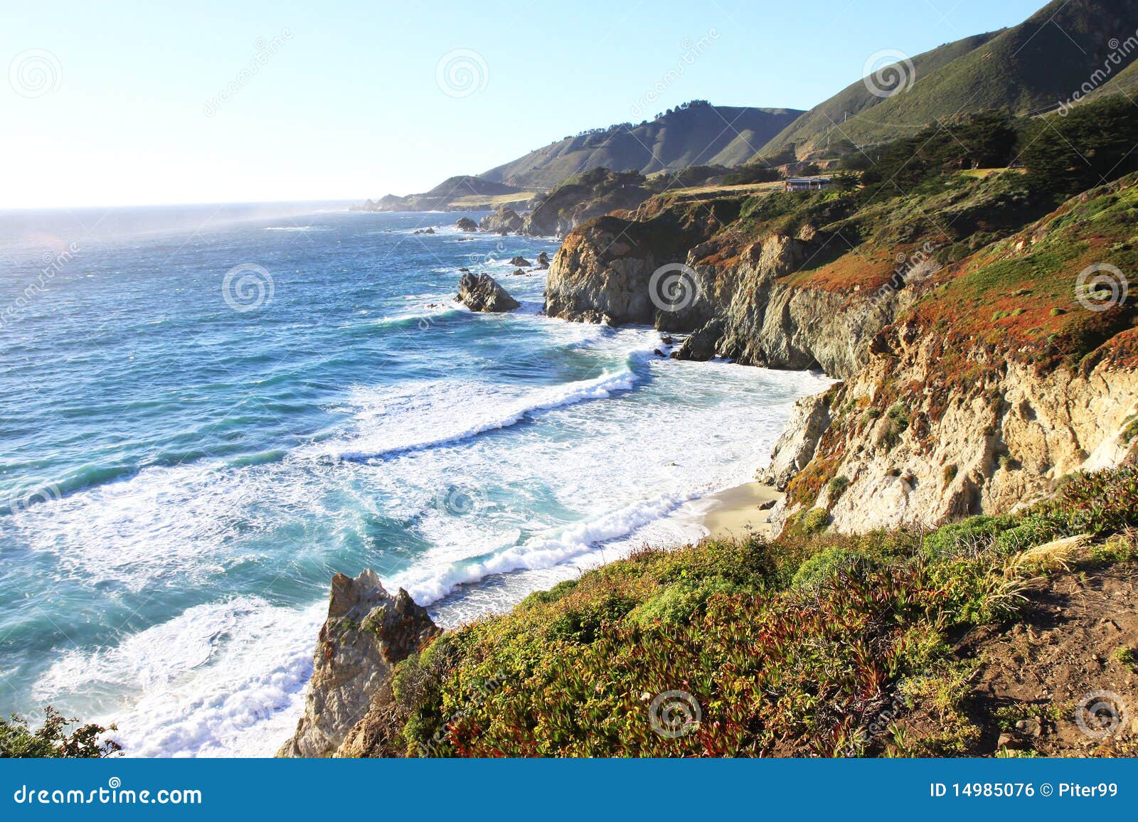Pacific ocean view stock photo. Image of county, highway - 14985076