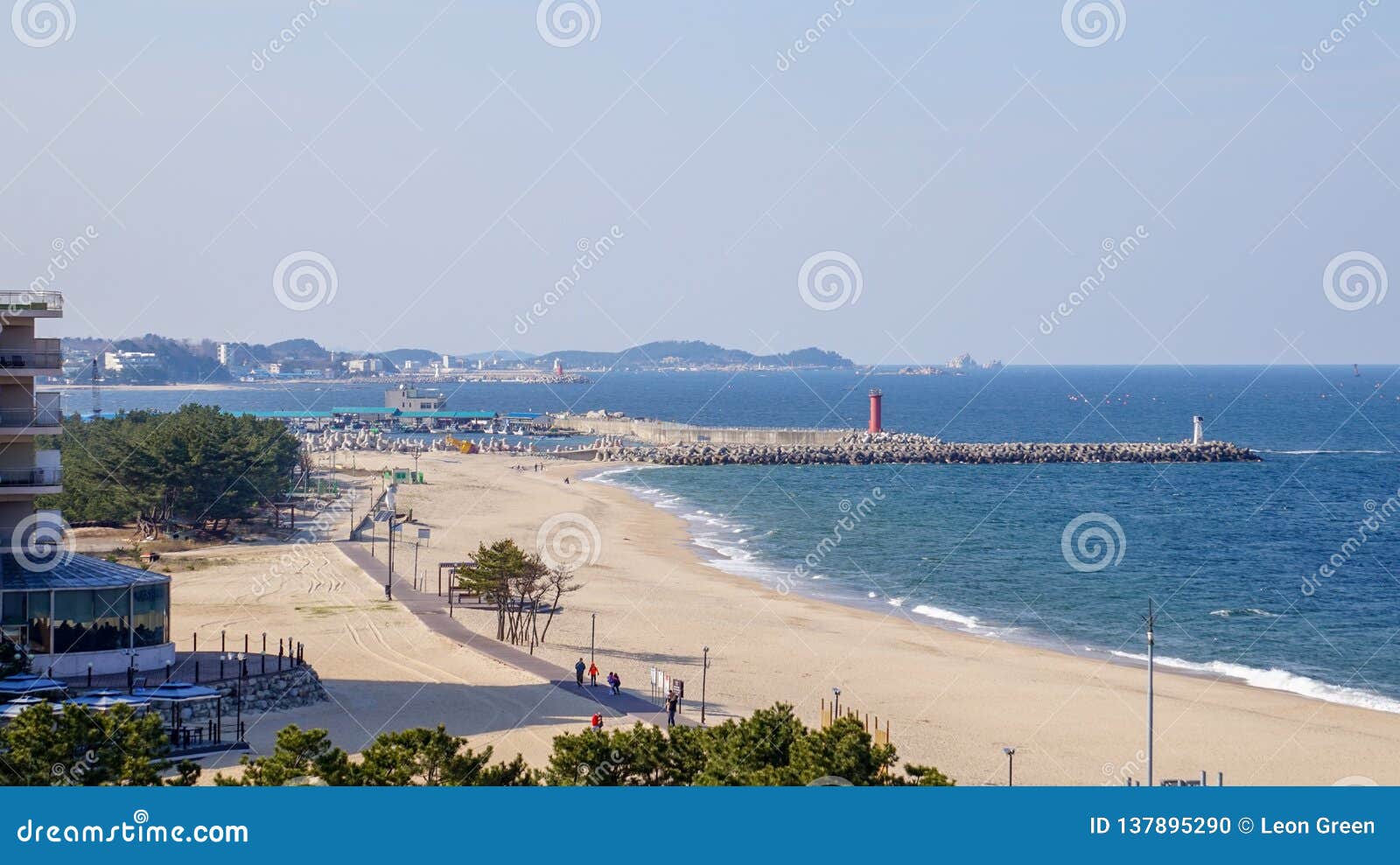 Pacific Ocean Waves Rolling Onto the Beach in South Korea Stock Photo ...
