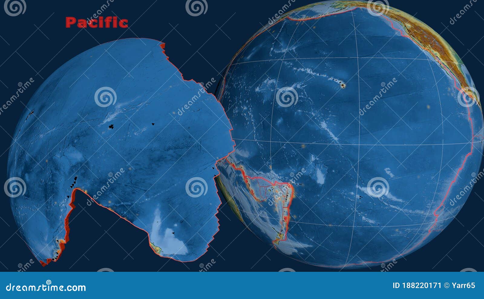 Pacific Plate Described and Presented - Relief Stock Illustration ...