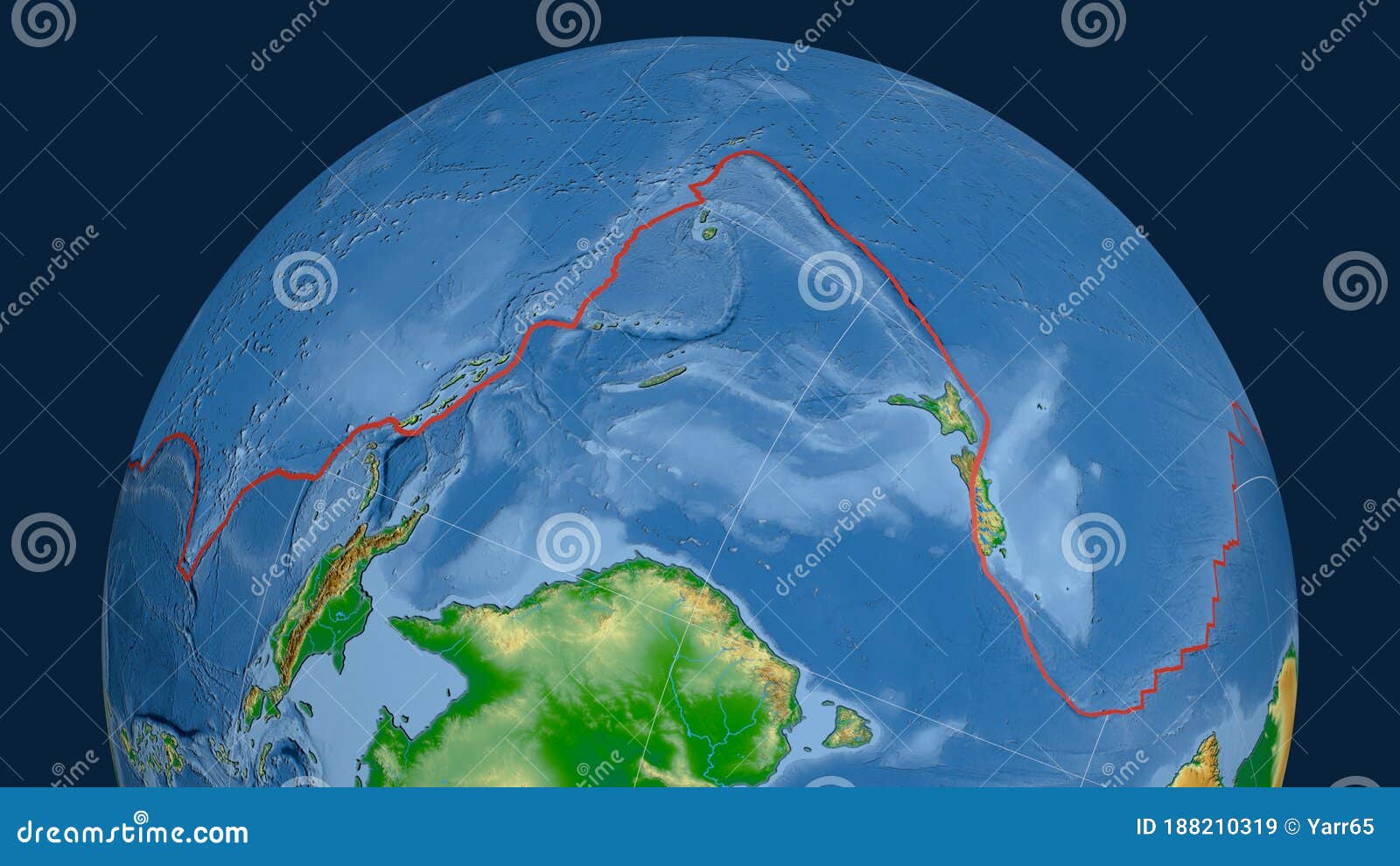 Pacific Plate Outlined - Physical Stock Illustration - Illustration of ...