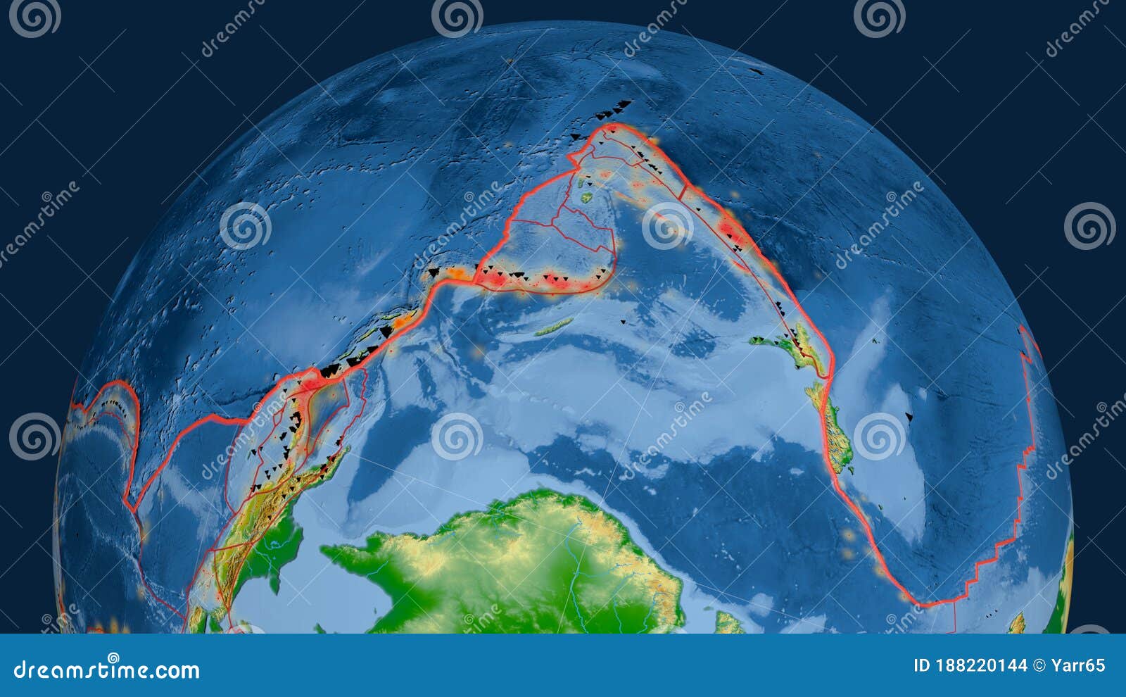 Pacific Plate Outlined - Physical Stock Illustration - Illustration of ...