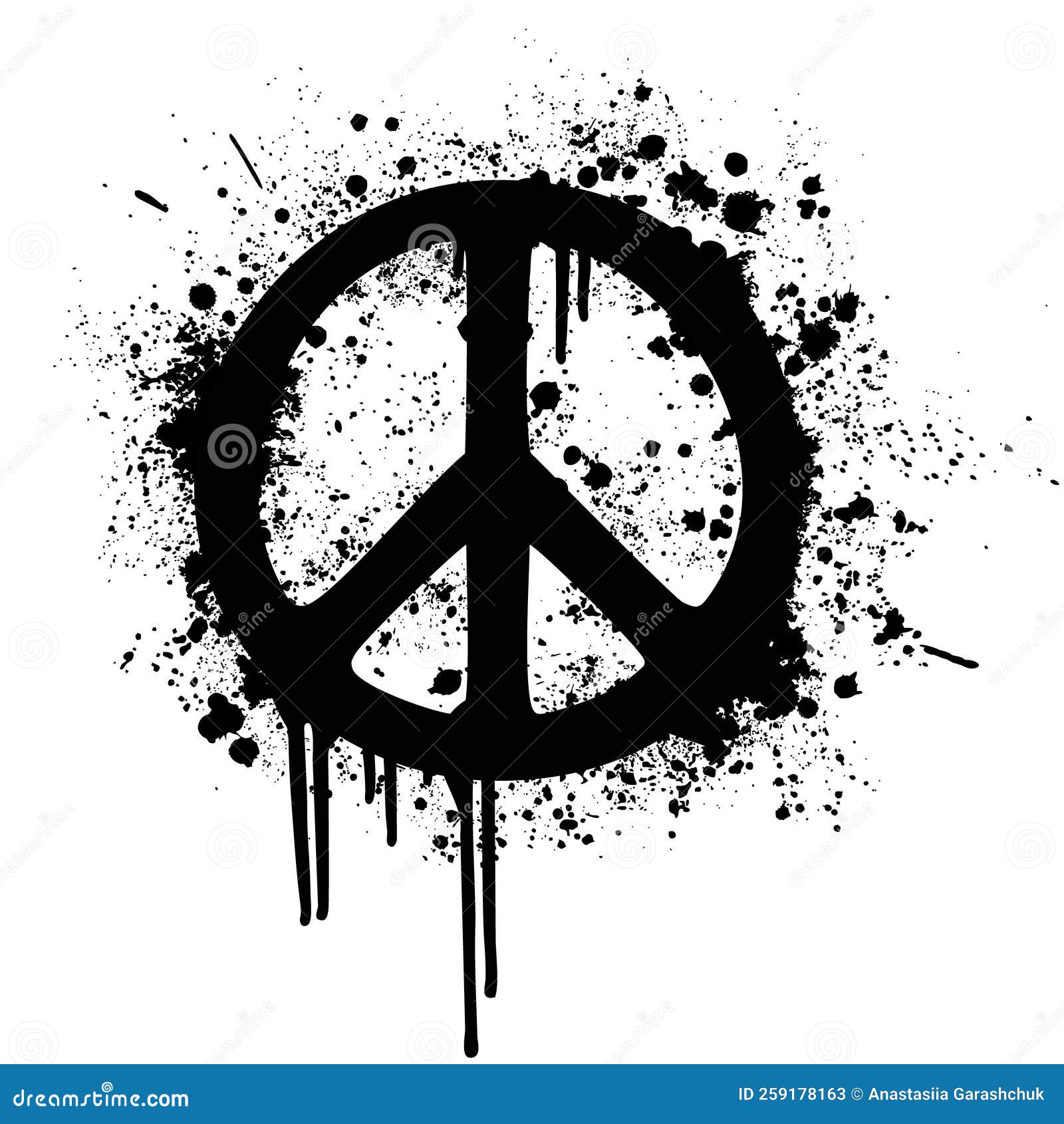 Pacific Symbol in Graffiti Style. Vector Monochrome Isolated ...