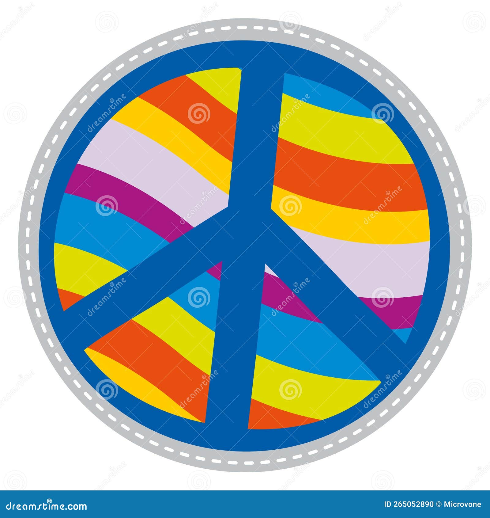Pacific Symbol. Hippie Peace Color Round Patch Stock Vector ...