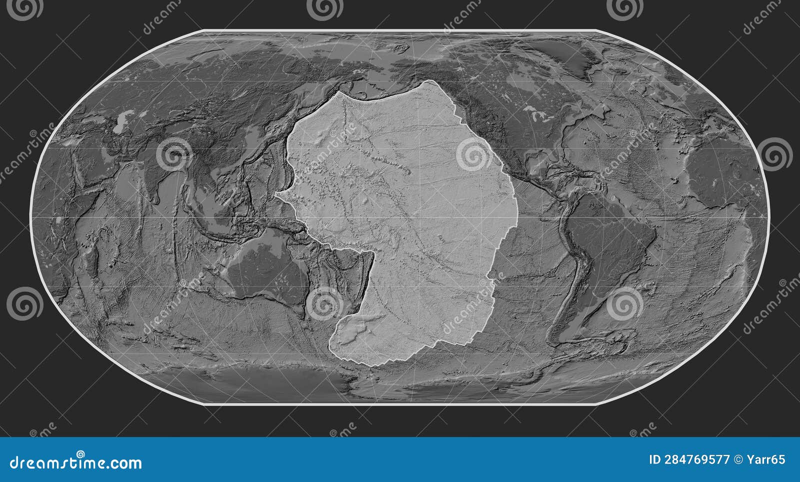 Pacific Tectonic Plate. Bilevel. Robinson. Stock Illustration ...