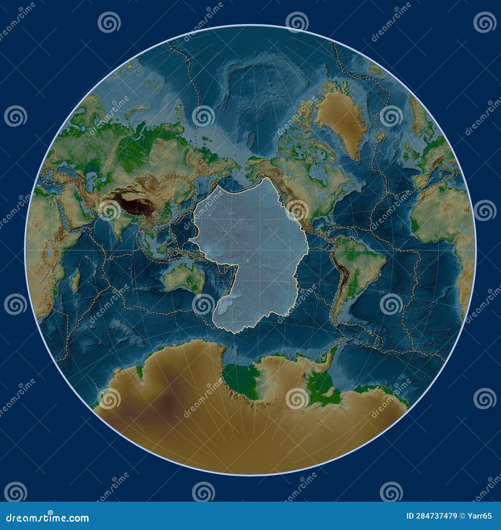 Pacific Tectonic Plate. Physical. Lagrange. Boundaries Stock ...