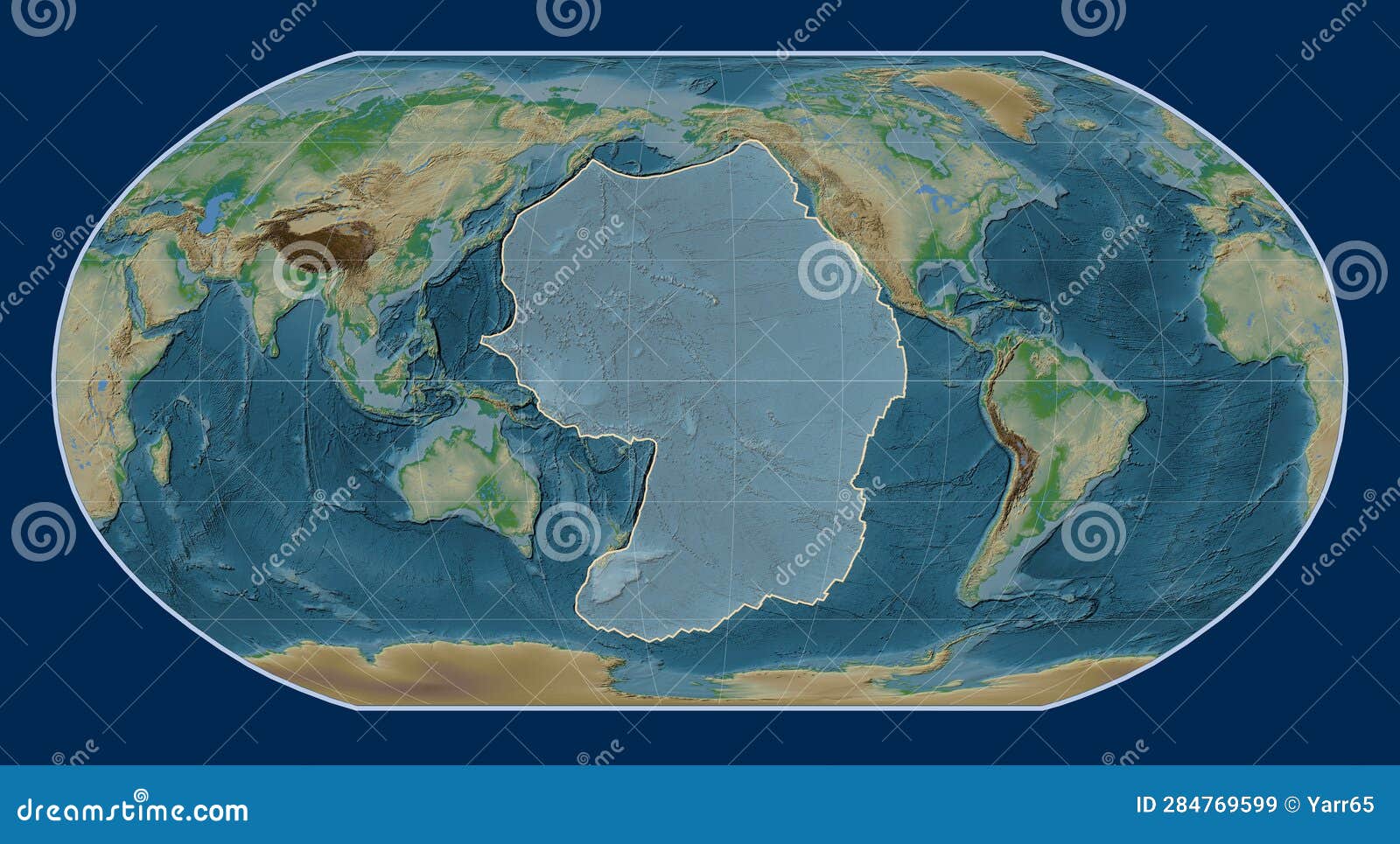 Pacific Tectonic Plate. Physical. Robinson. Stock Illustration ...