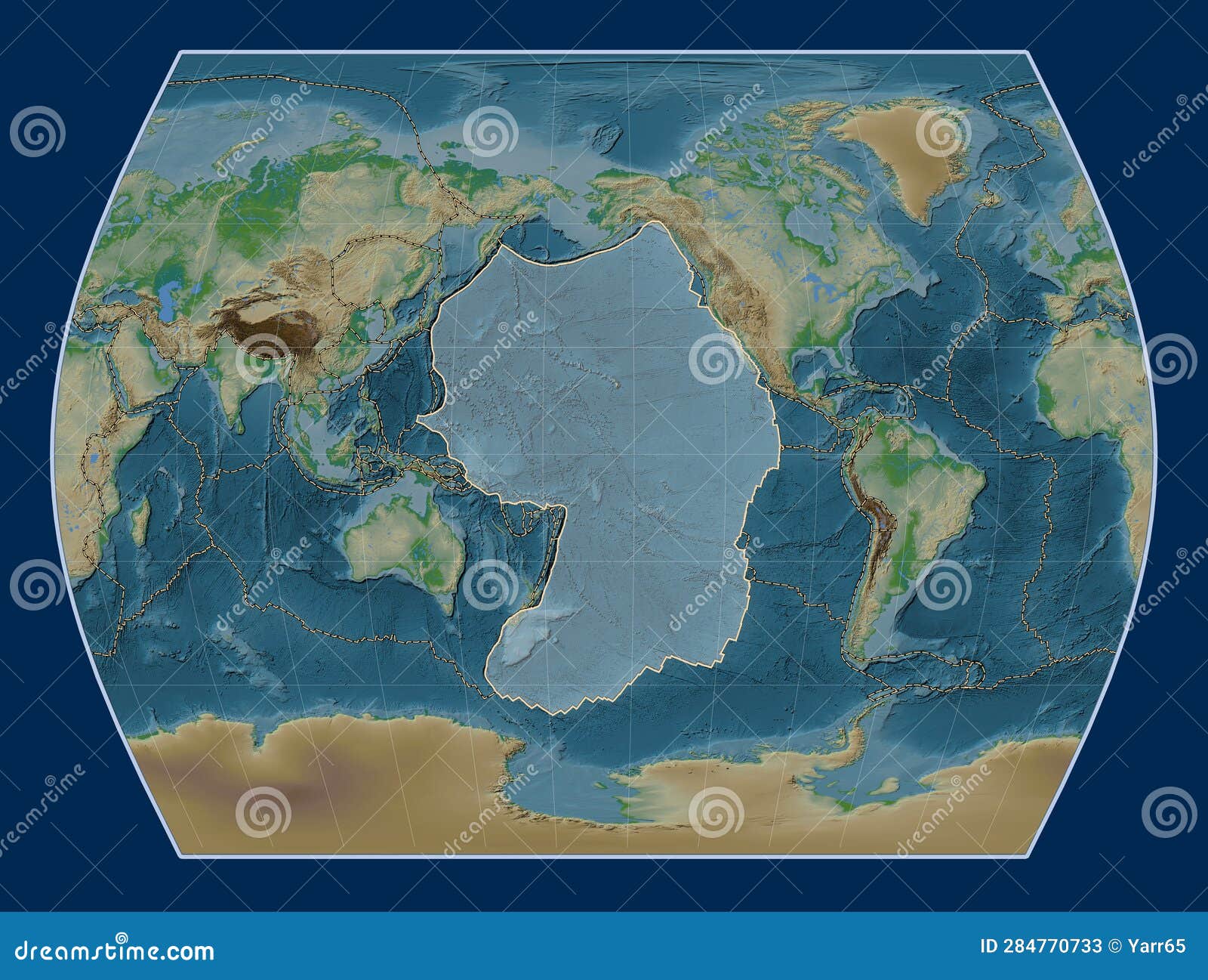 Pacific Tectonic Plate. Physical. Times. Boundaries Stock Illustration ...