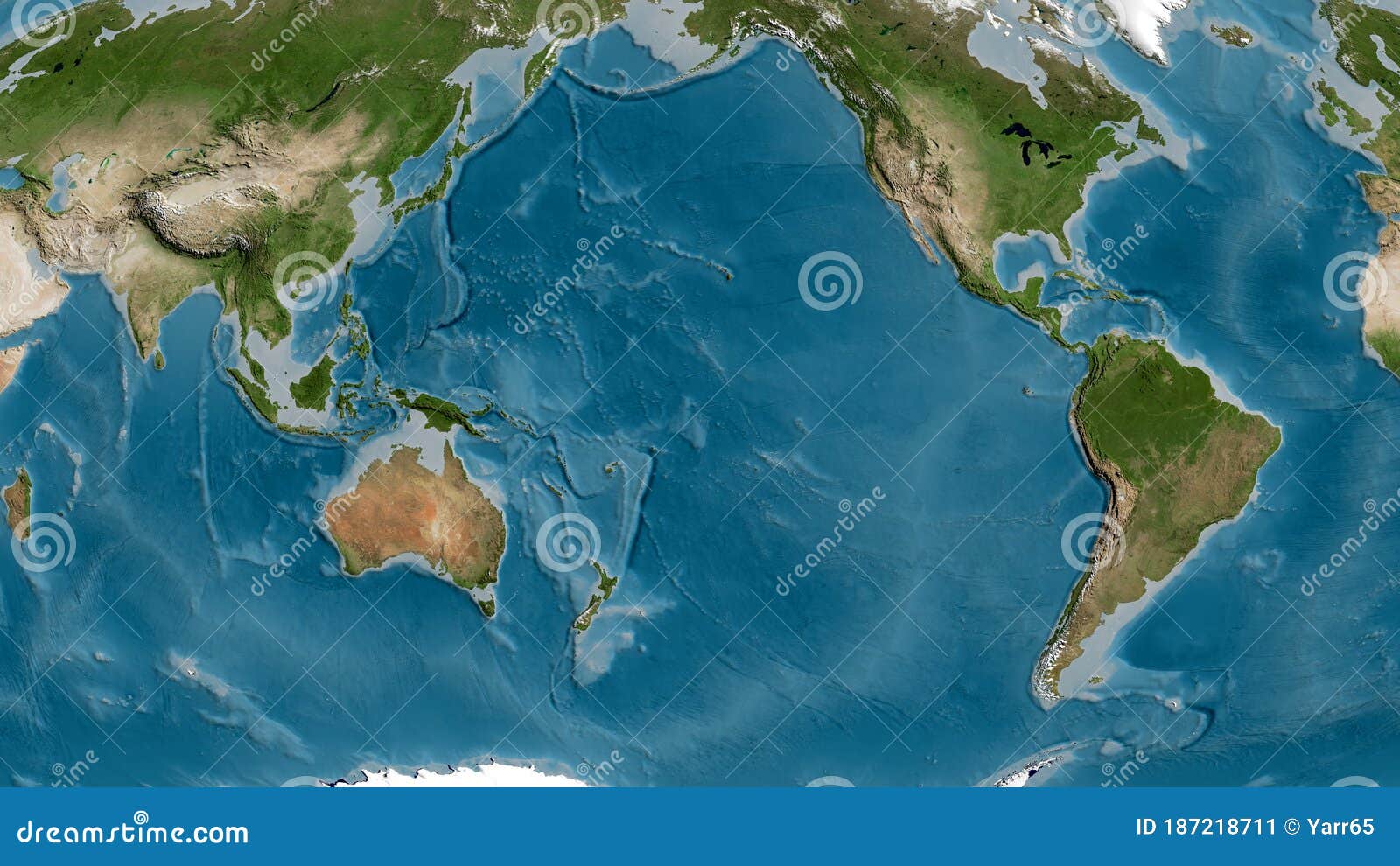 Pacific Tectonic Plate - Raster. Satellite Stock Illustration ...