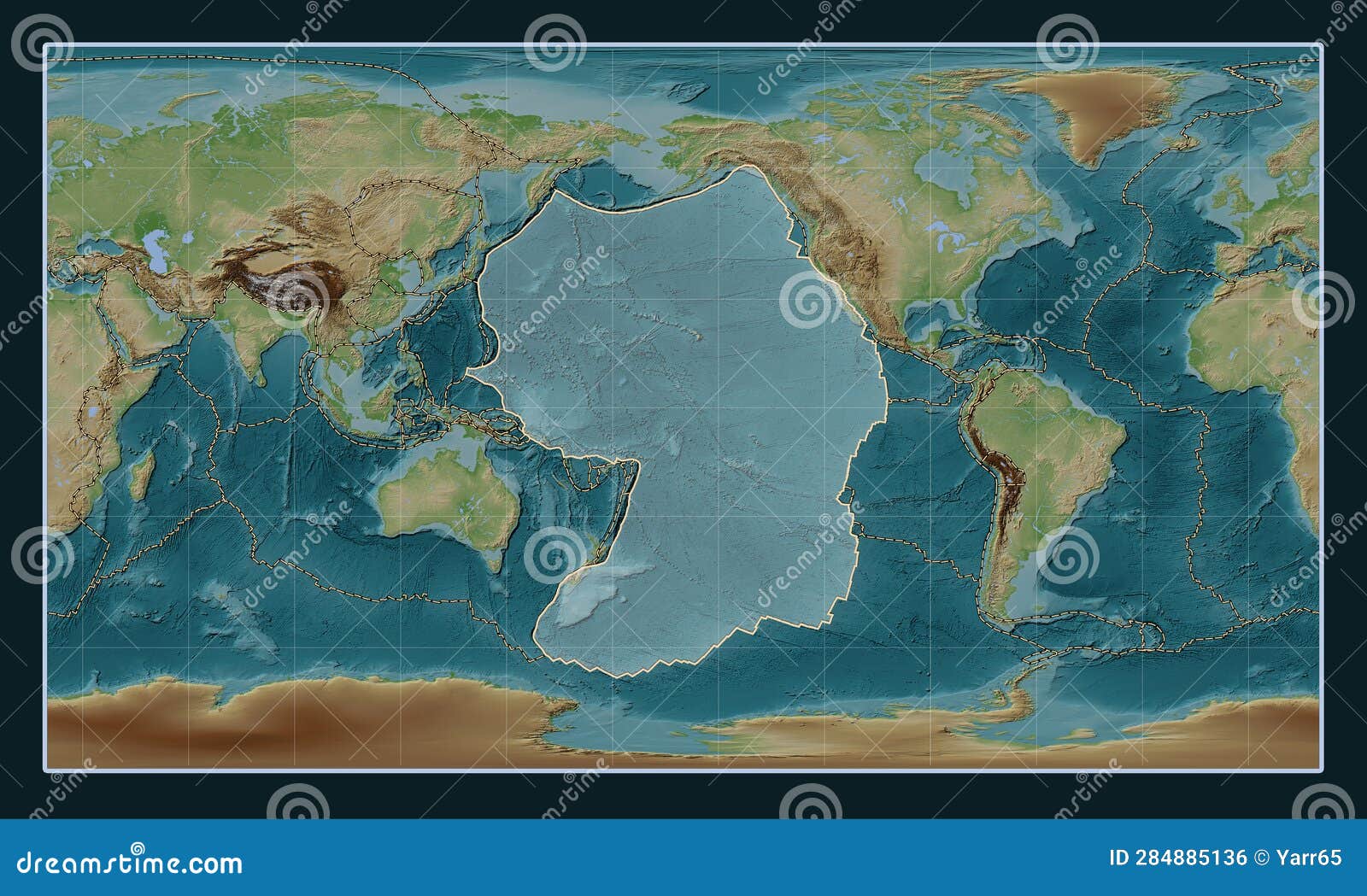 Pacific Tectonic Plate. Wiki. Patterson Cylindrical. Boundaries Stock ...