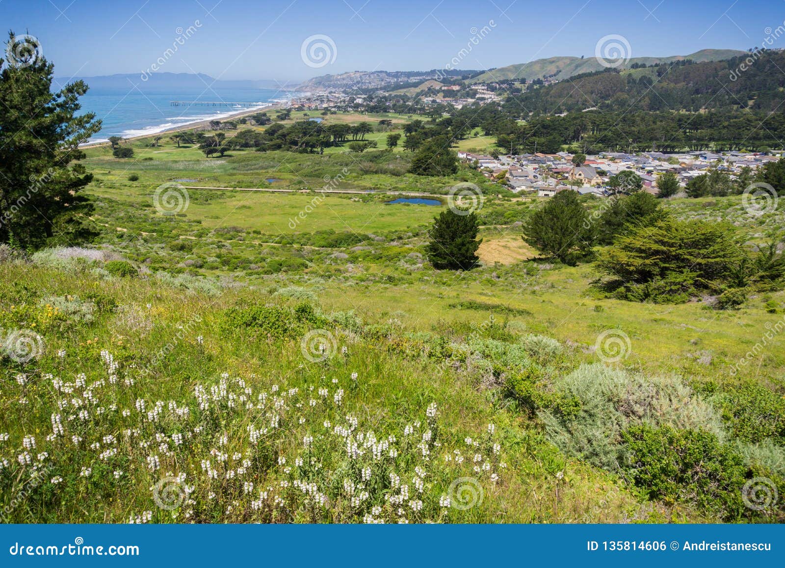 Pacifica Coastline and Sharp Park Golf Course As Seen from the Top of ...
