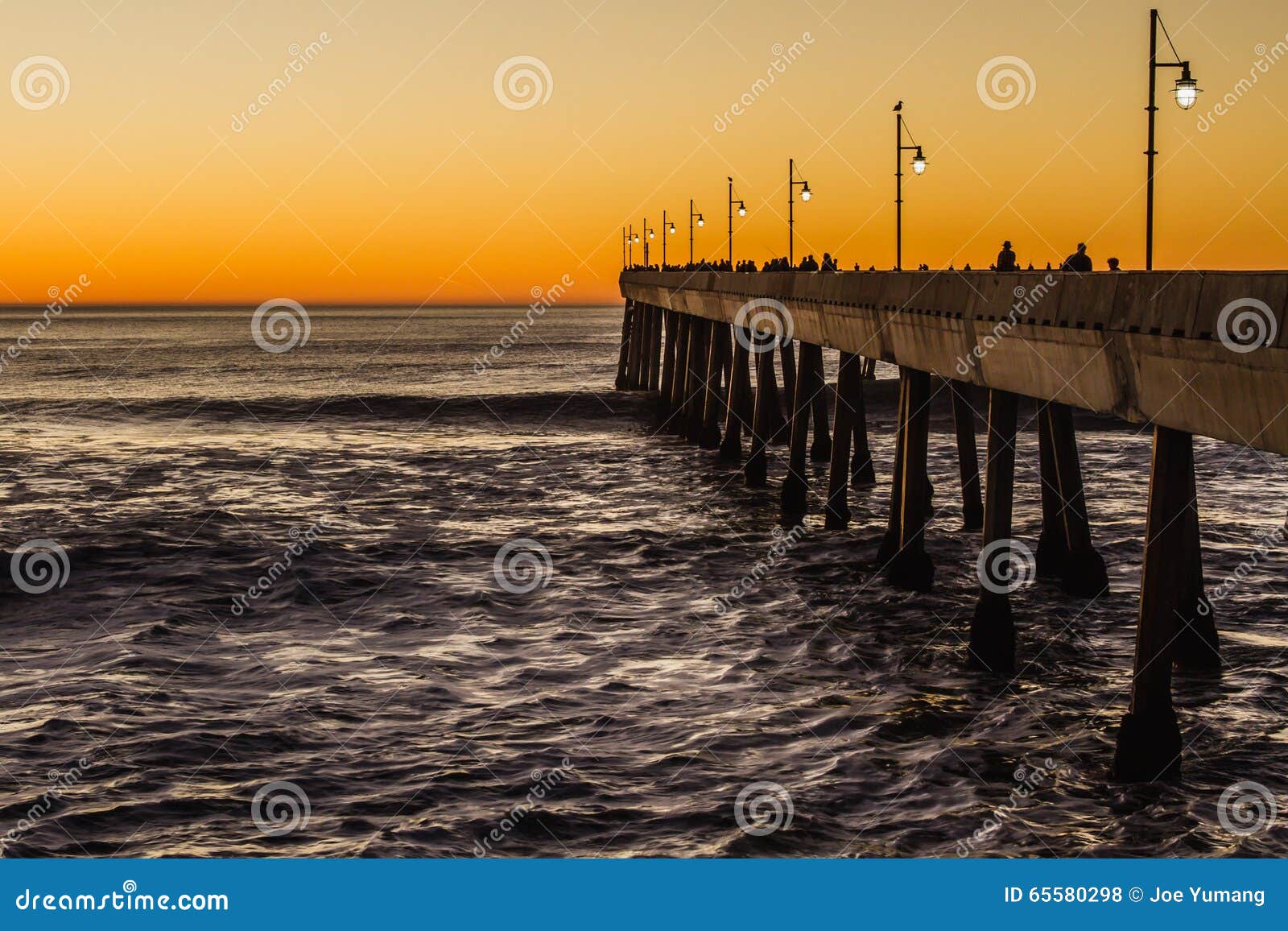 Pacifica Pier beach sunset stock photo. Image of enjoying - 65580298