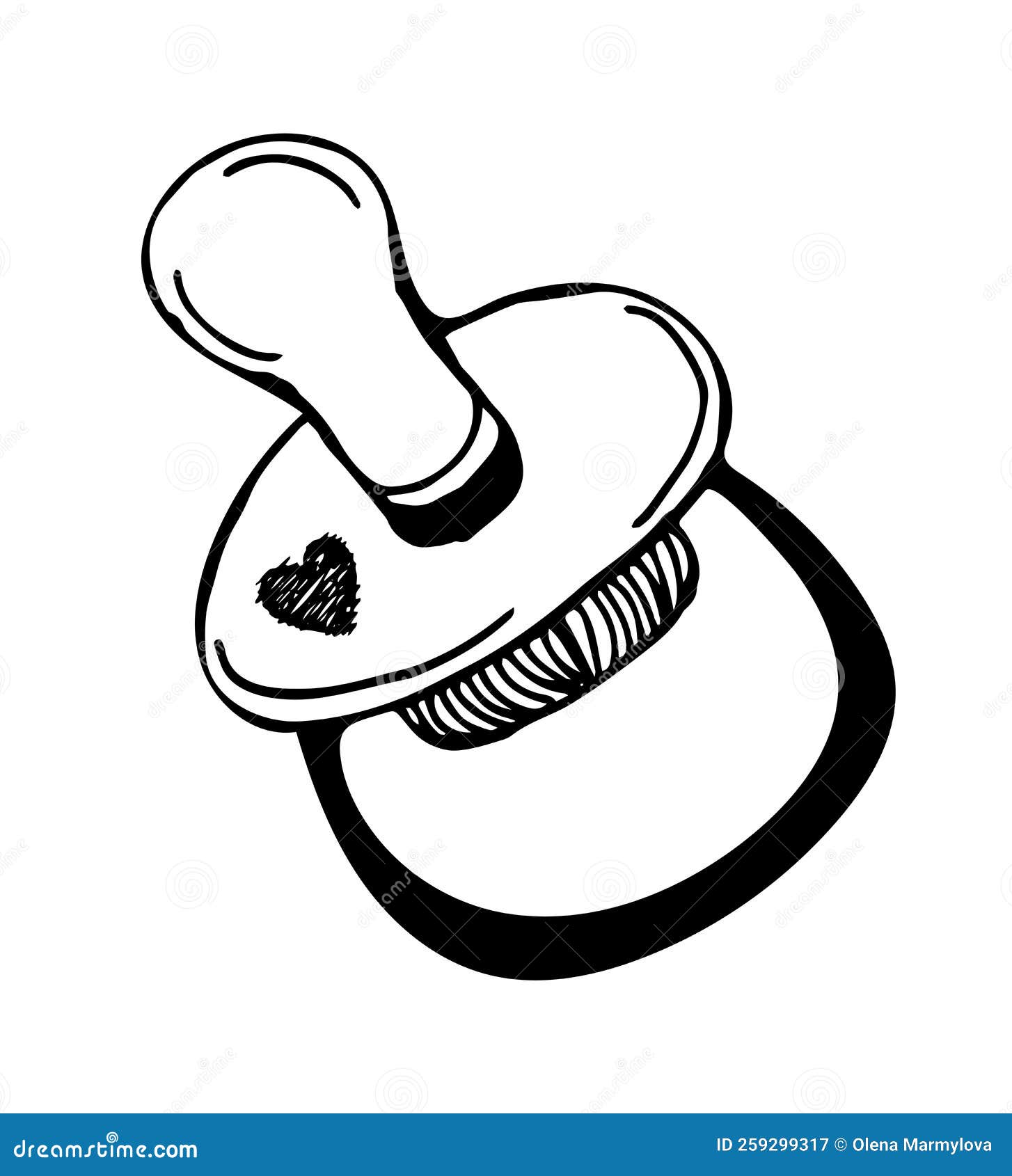 Pacifier for baby, doodle stock vector. Illustration of care - 259299317