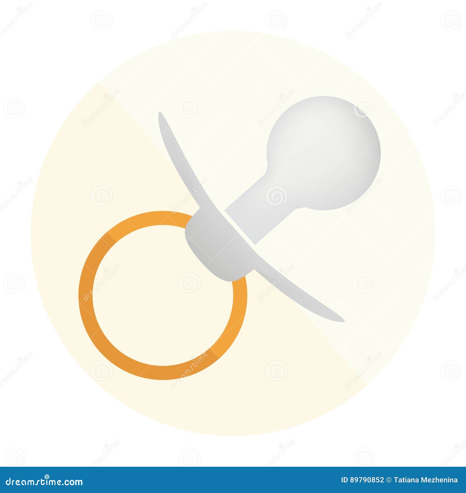 Pacifier Icon on the Round Background Stock Illustration - Illustration ...