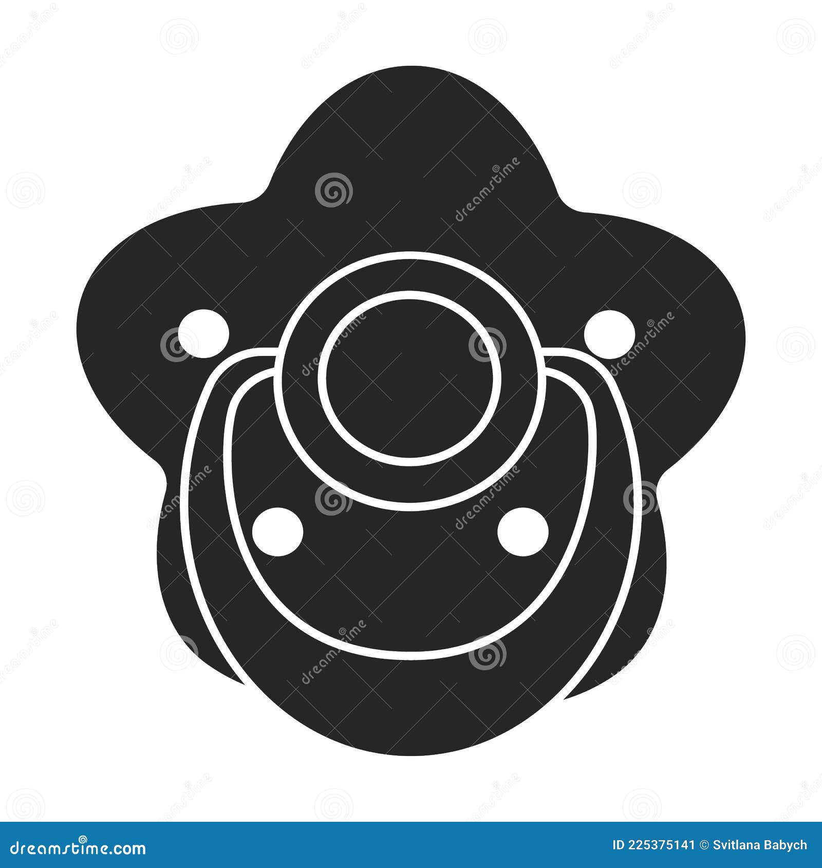 Pacifier Vector Icon.Black Vector Icon Isolated on White Background ...