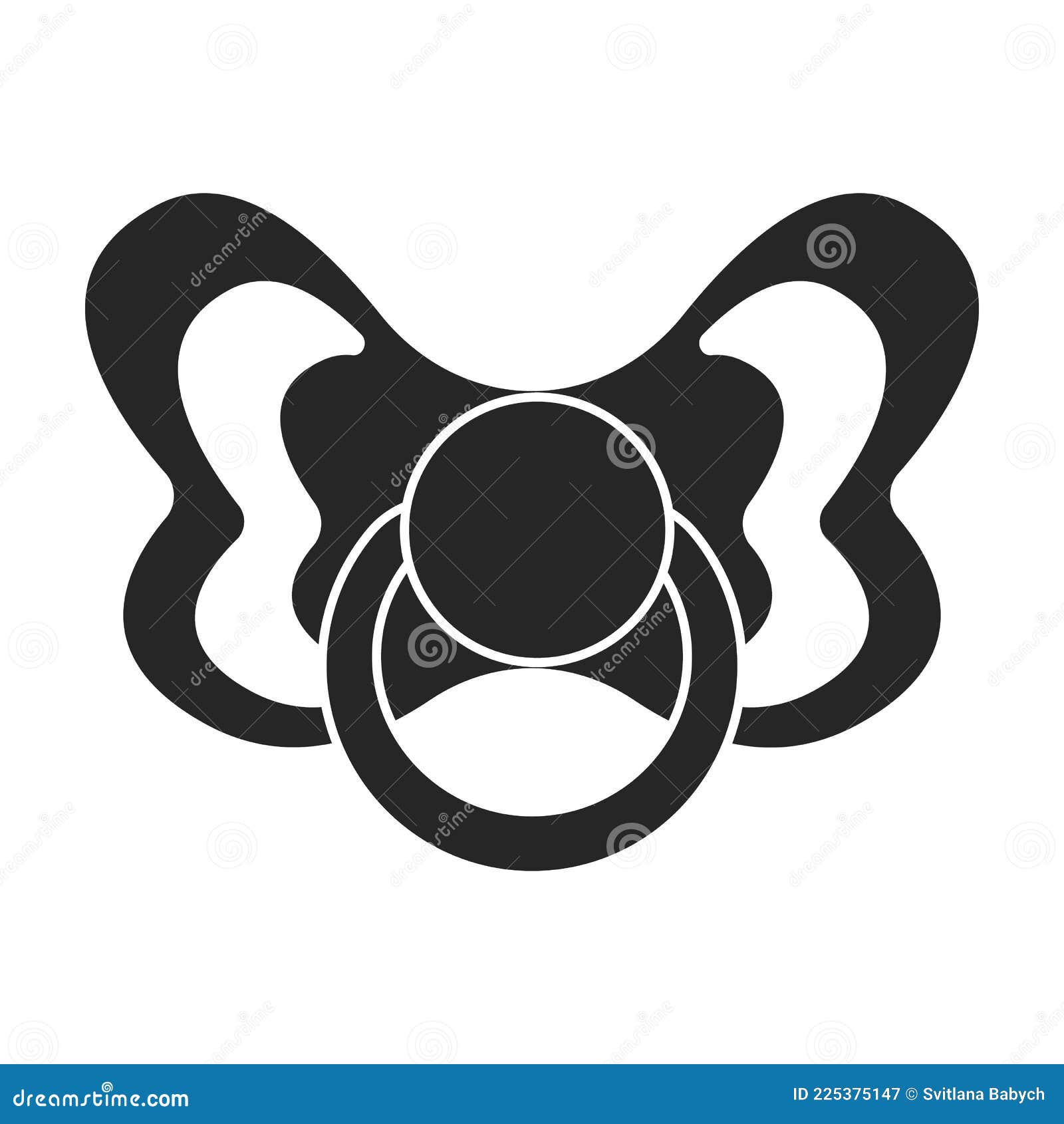 Pacifier Vector Icon.Black Vector Icon Isolated on White Background ...