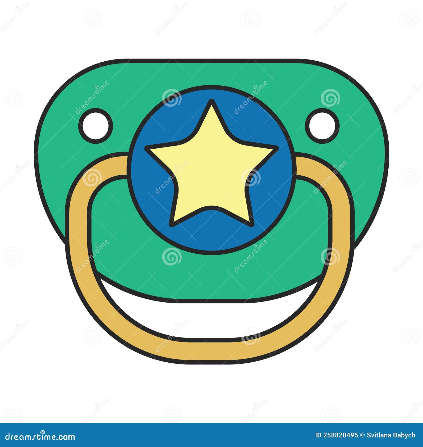 Pacifier Vector Icon.Cartoon Vector Icon Isolated on White Background ...