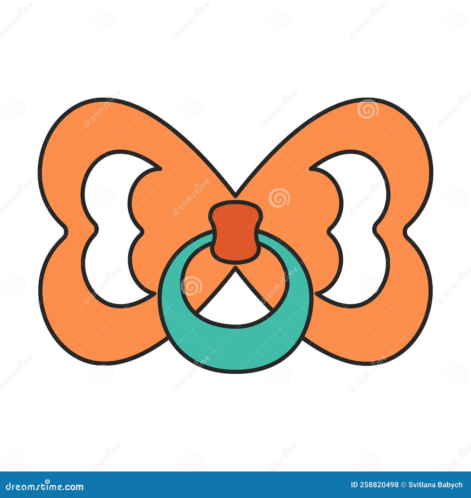 Pacifier Vector Icon.Cartoon Vector Icon Isolated on White Background ...