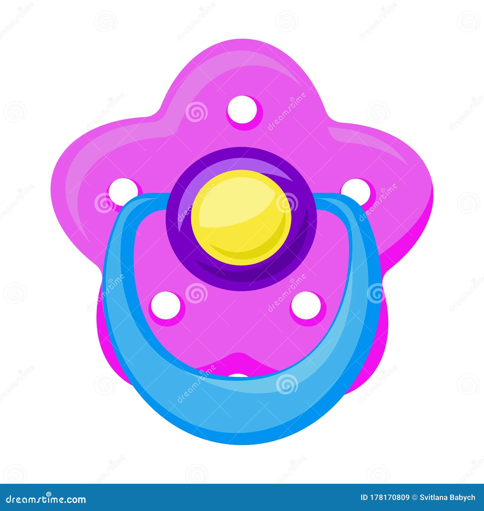 Pacifier Vector Icon.Cartoon Vector Icon Isolated on White Background ...