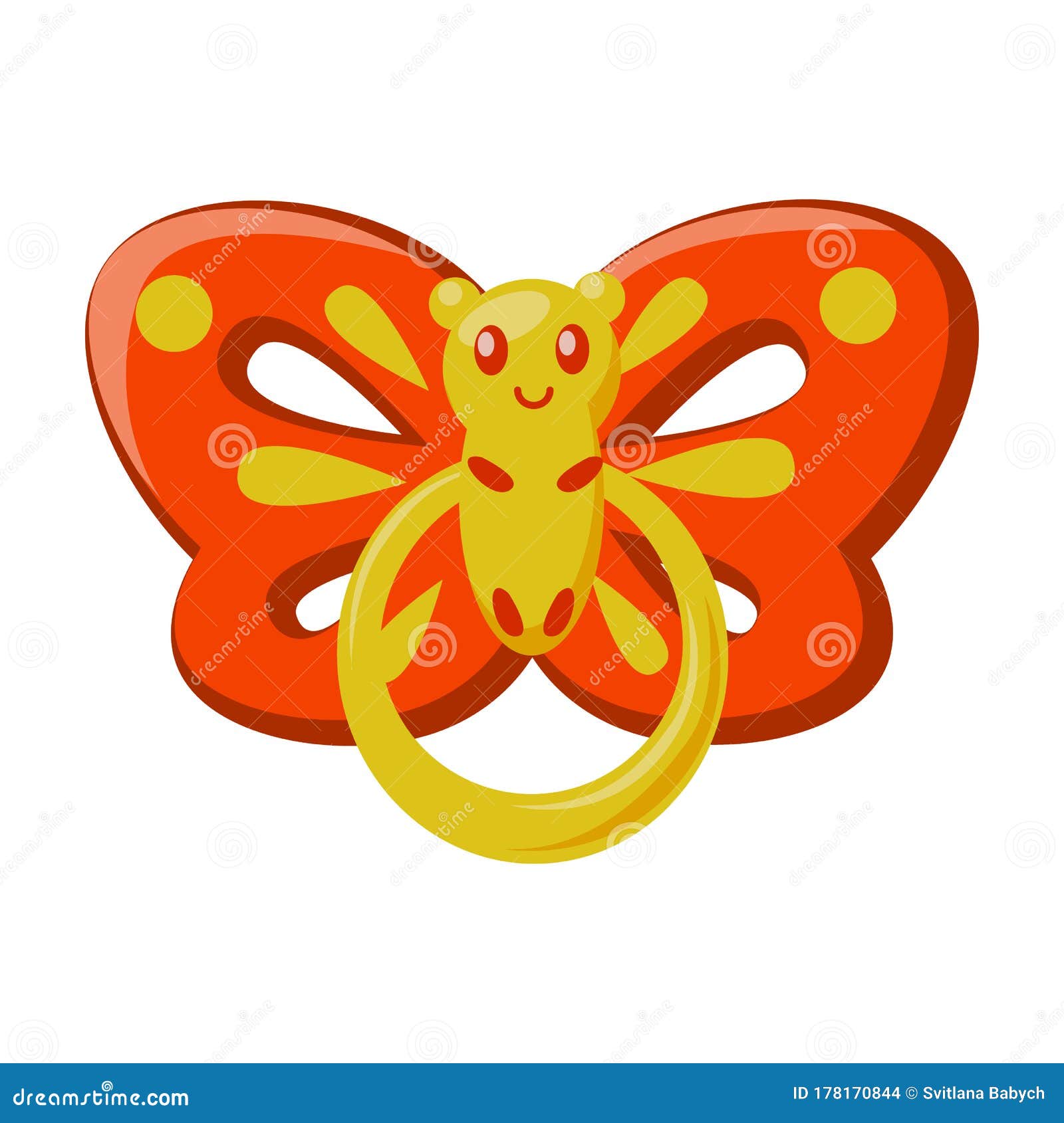 Pacifier Vector Icon.Cartoon Vector Icon Isolated on White Background ...