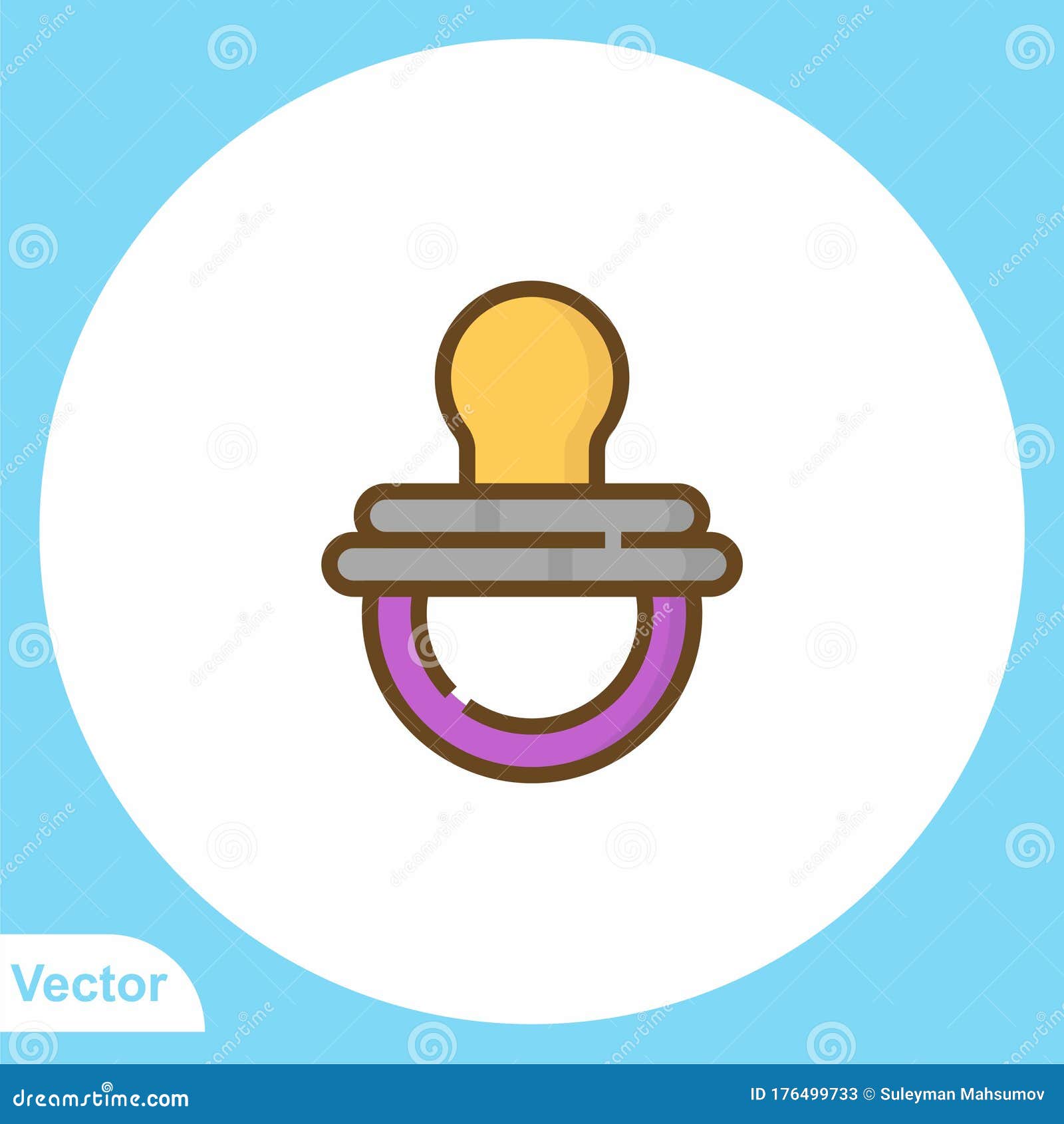 Pacifier Vector Icon Sign Symbol Stock Vector - Illustration of ...
