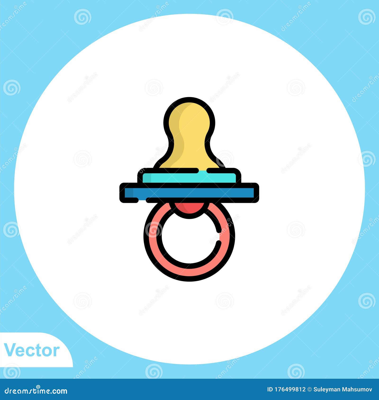 Pacifier Vector Icon Sign Symbol Stock Vector - Illustration of ...
