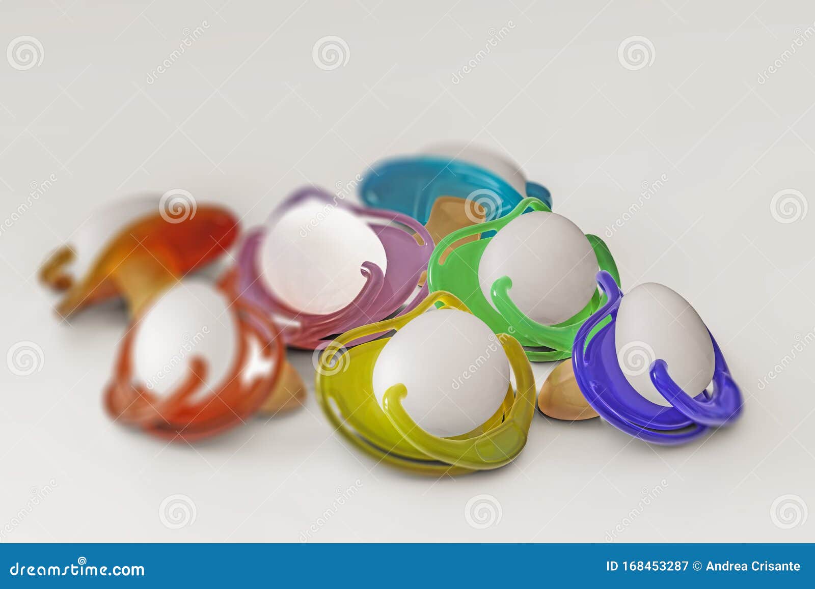 Pacifiers Isolated on White Background Stock Illustration ...