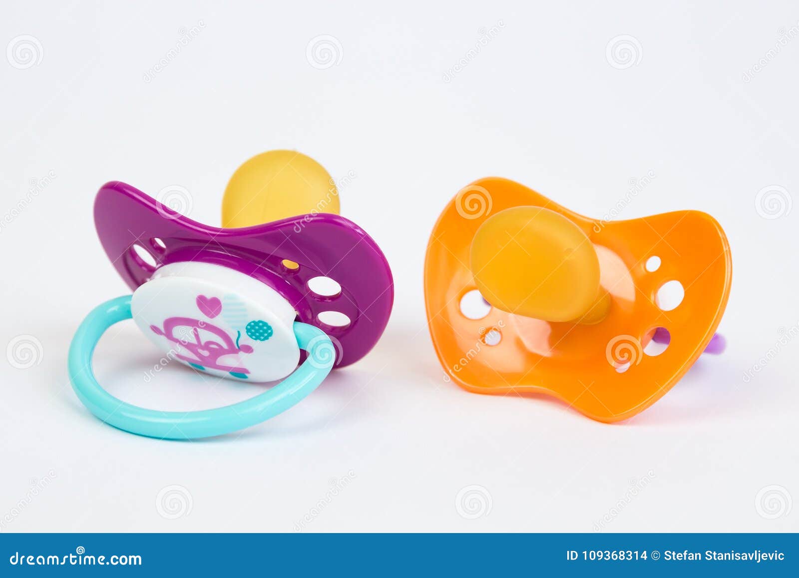 Pacifiers stock photo. Image of equipment, purple, accessories - 109368314