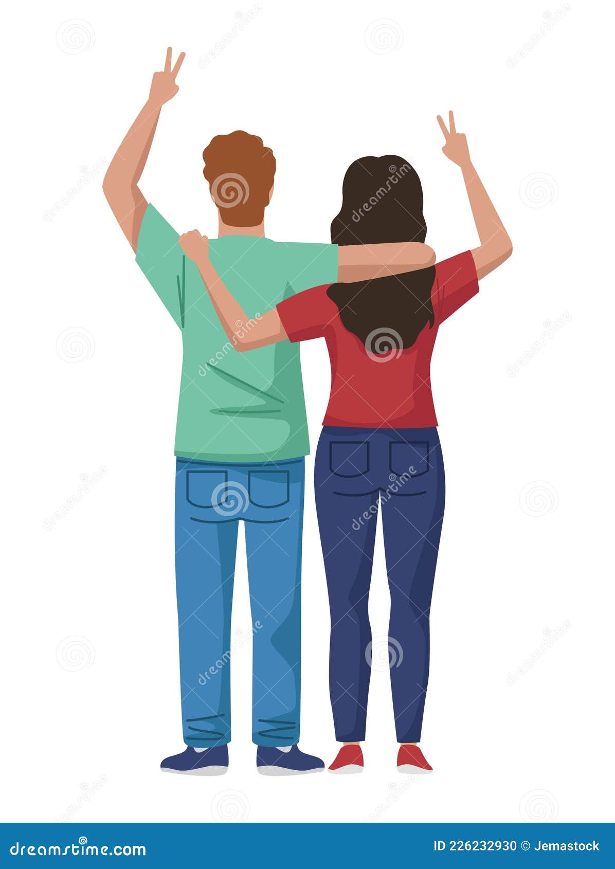 Couple Back. Love Behavior, Isolated Couples Holding Hands And Walking ...