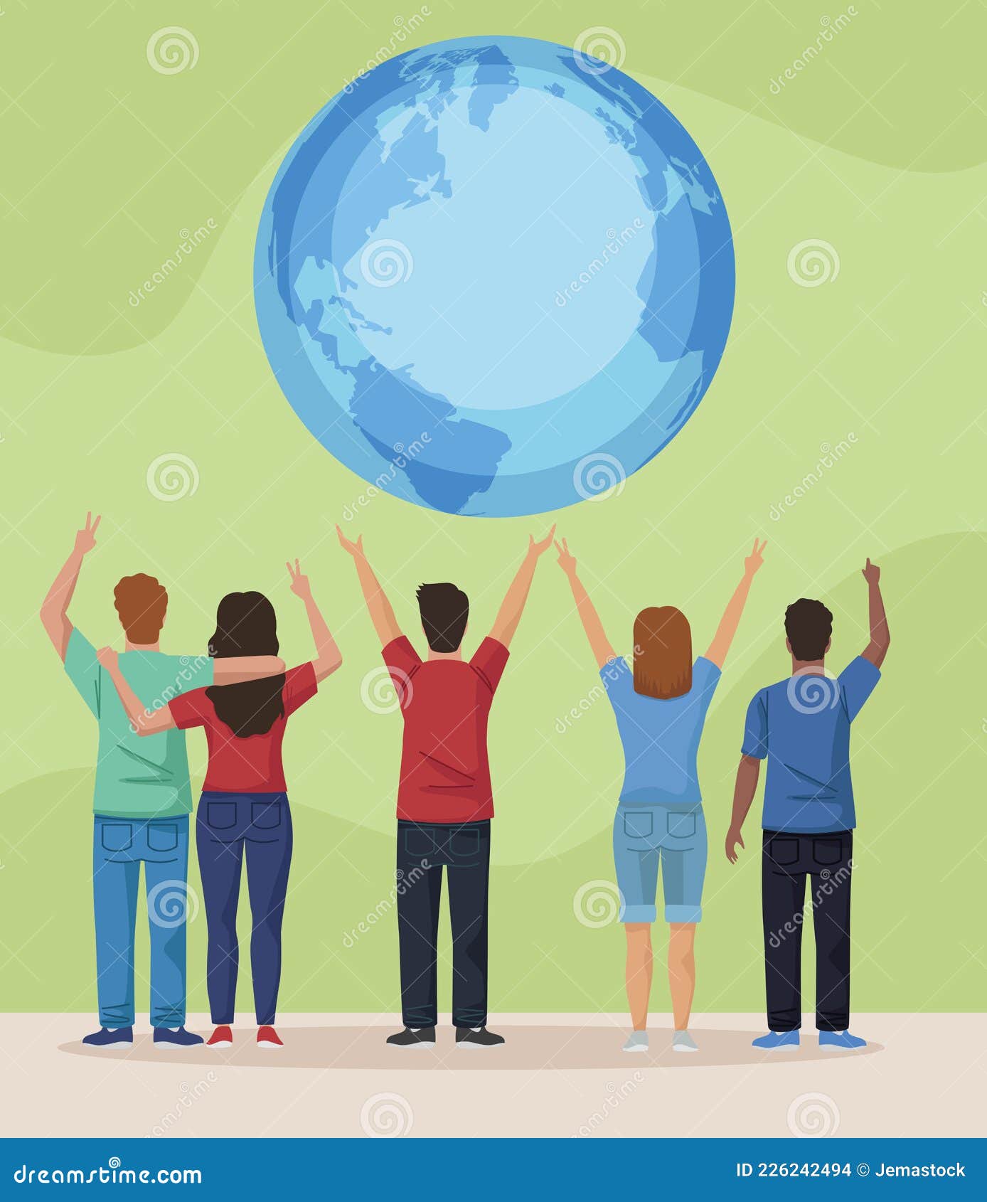 Pacifists and earth planet stock vector. Illustration of planet - 226242494