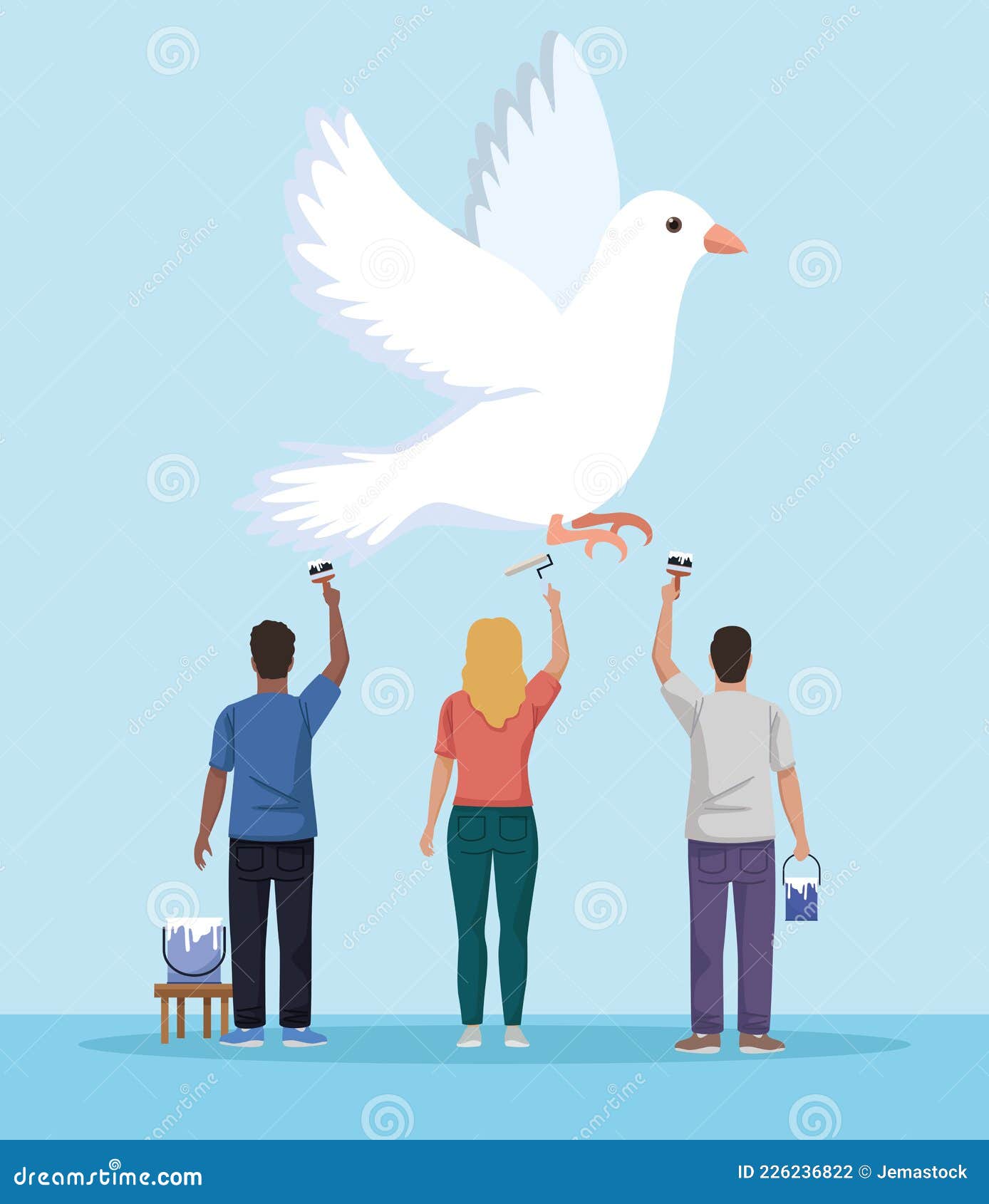 Pacifists three characters stock vector. Illustration of animal - 226236822