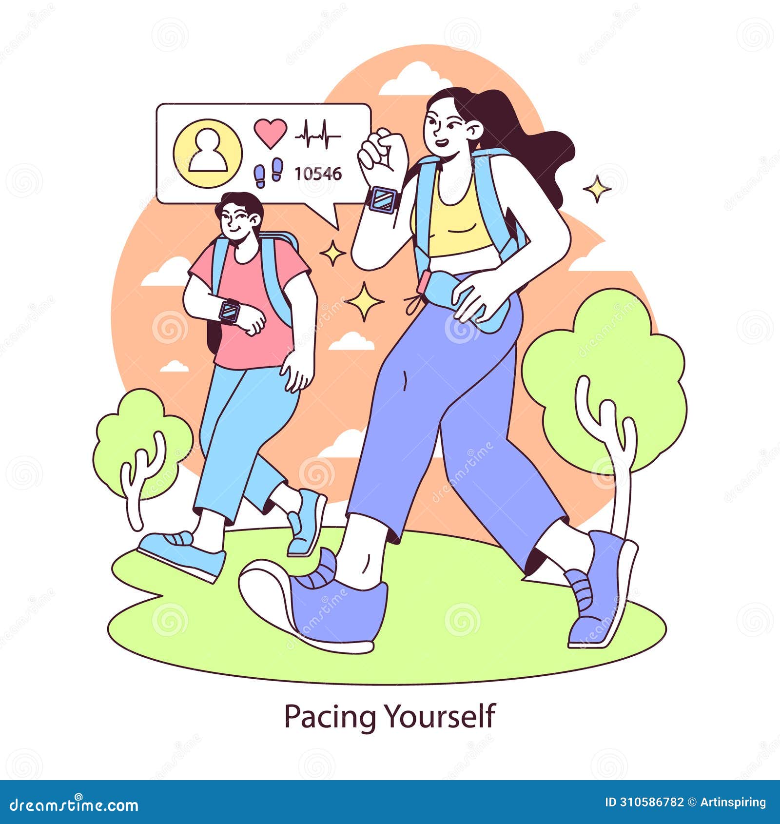Pacing Technique Concept. Flat Vector Illustration. Stock Illustration ...