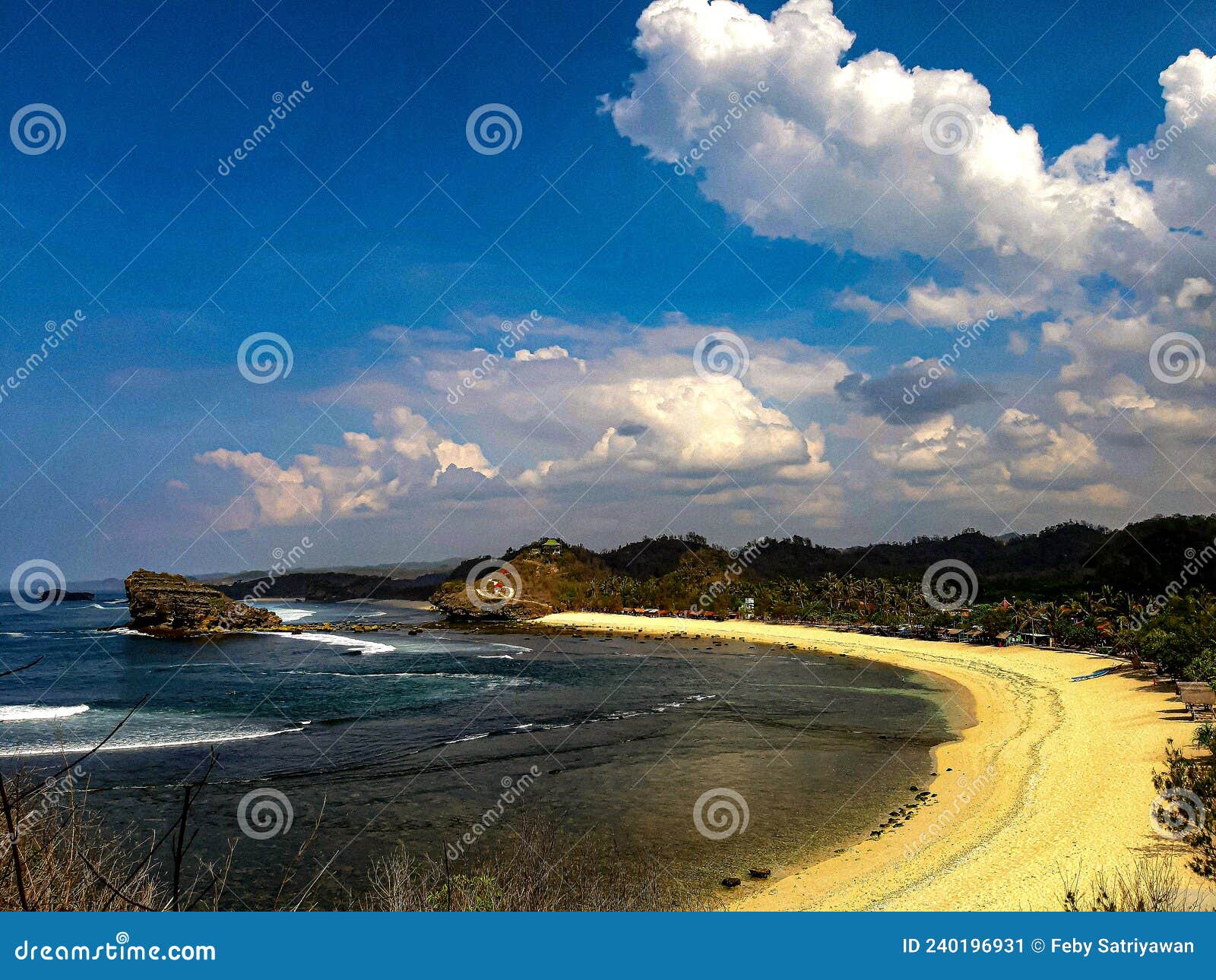 Pacitan rock beach stock image. Image of coast, wave - 240196931