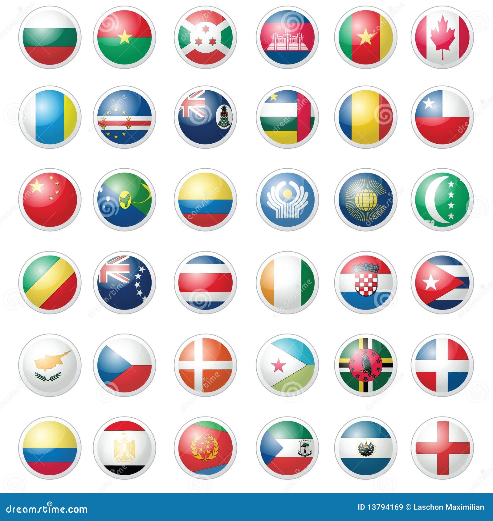 Pack of almost 40 Icon Flags Over White Stock Vector - Illustration of ...