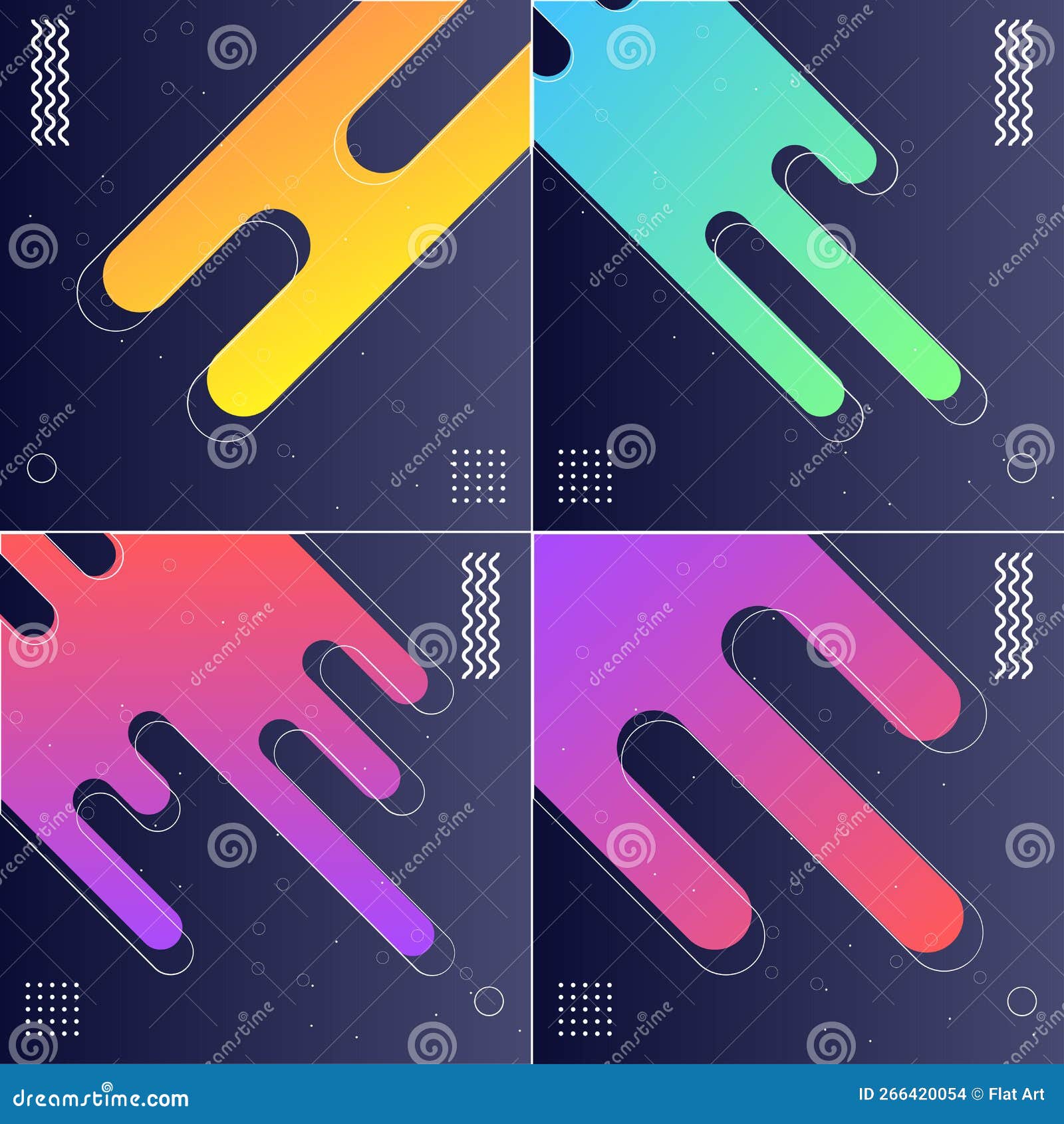 Pack of 4 Abstract Vector Backgrounds in Color Creative Design ...
