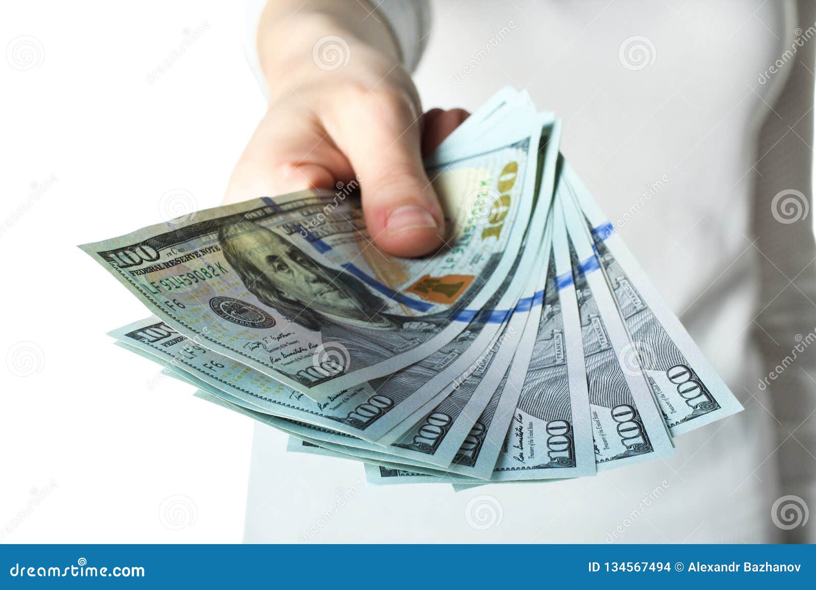 Pack American Dollars Banknotes Stock Photo - Image of economical, debt ...