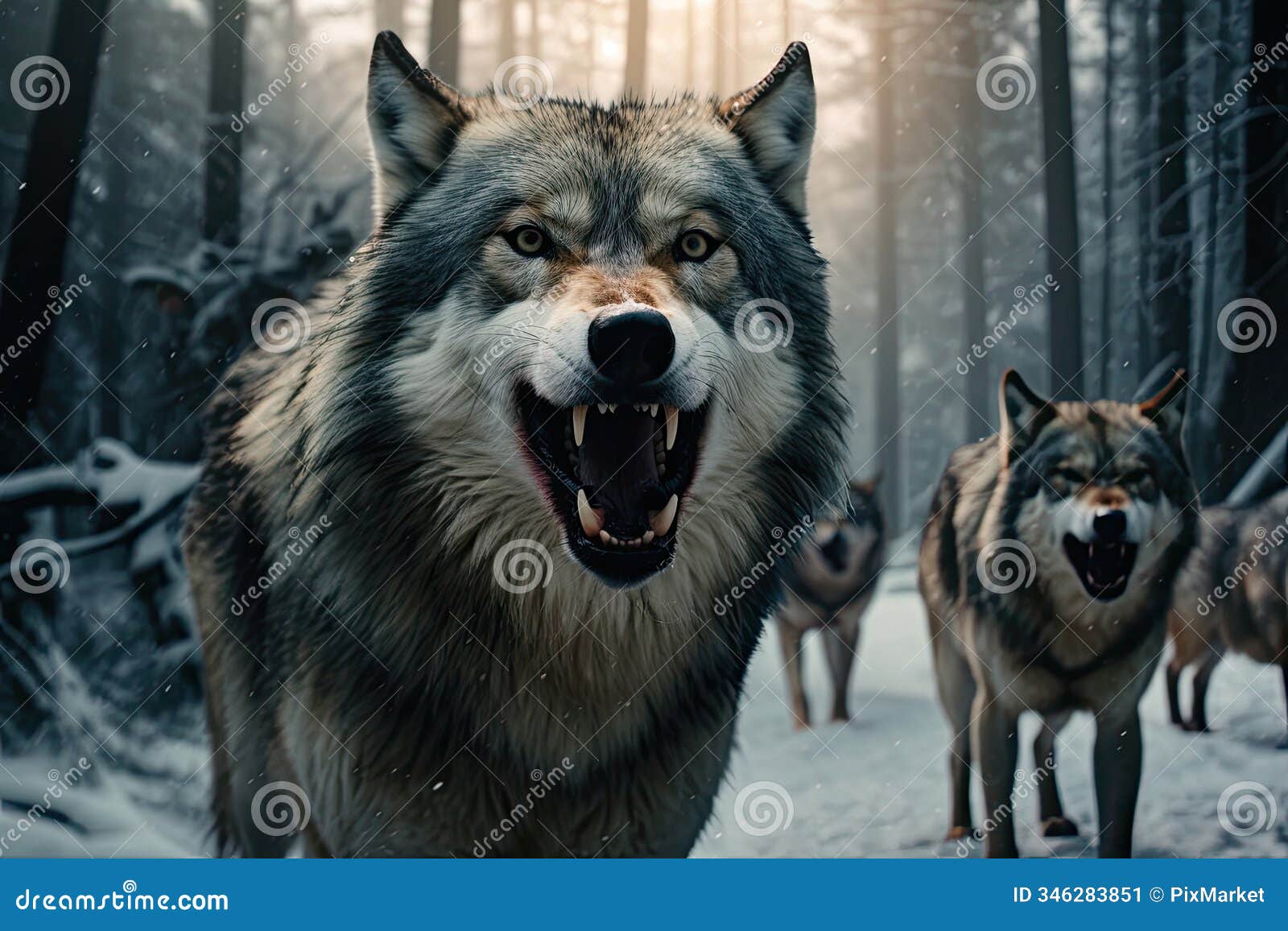 Angry Wolves Head Mascot Logo Royalty-Free Stock Photo | CartoonDealer ...