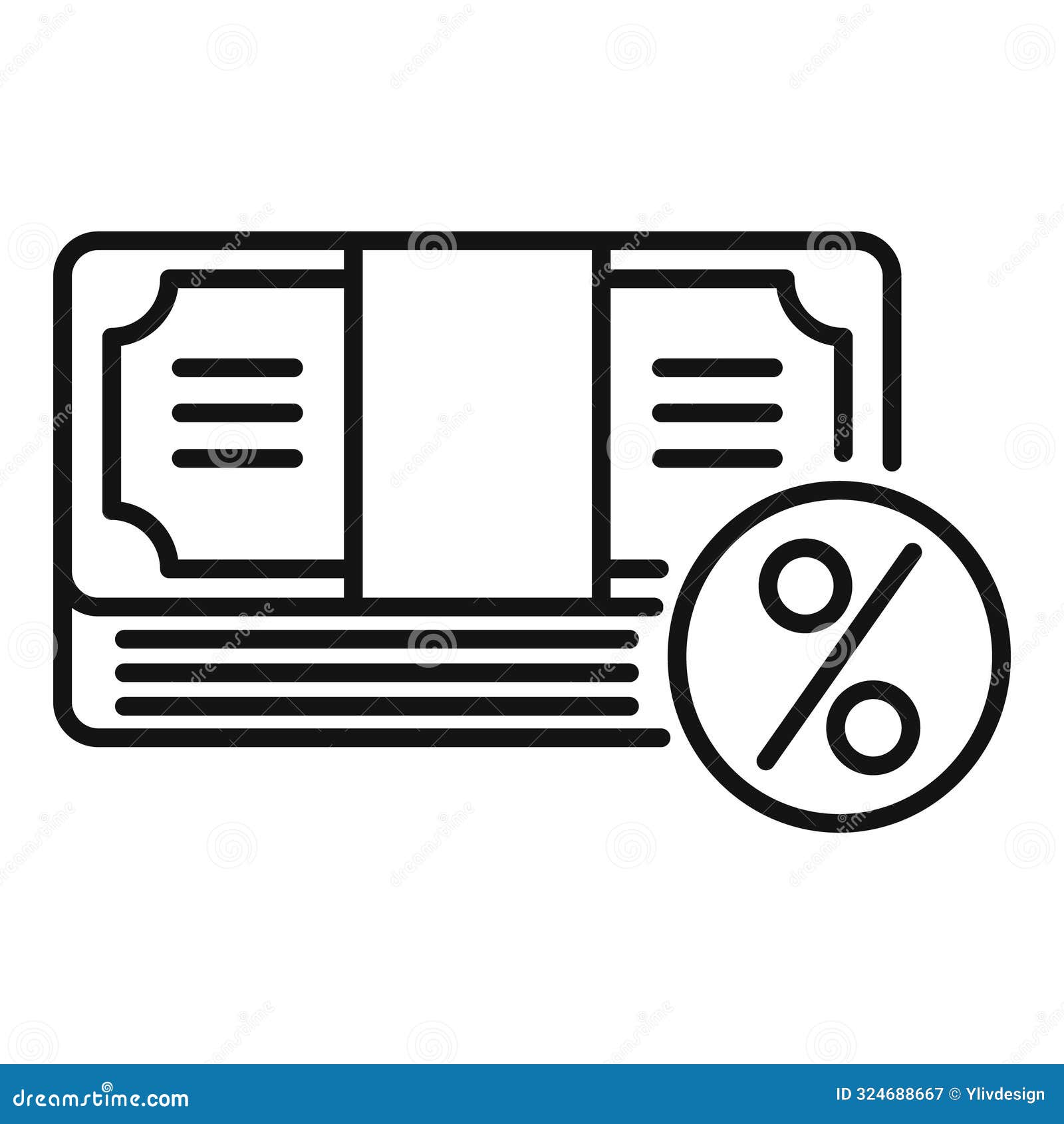 Pack of Banknotes with Percentage Symbol Representing Interest Rate ...