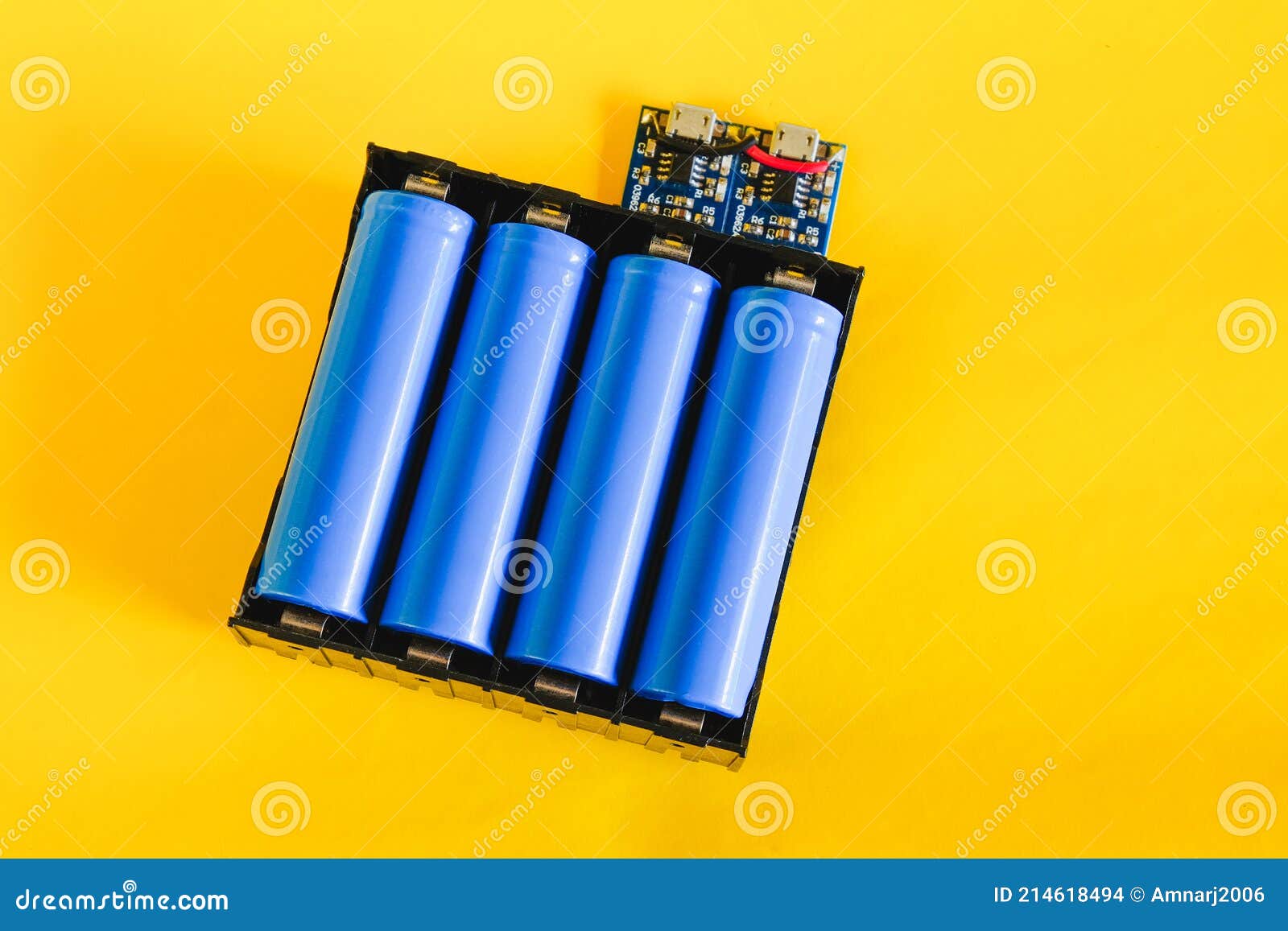 18650 Pack Battery Charger, Diy Power Bank Electronic Stock Photo ...