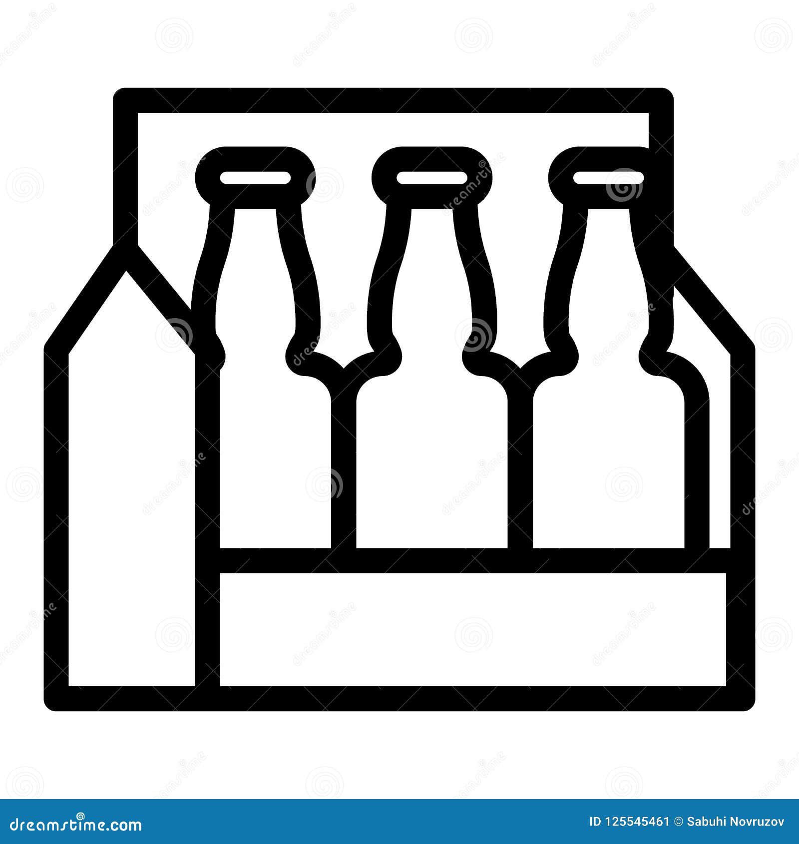 Pack of Beer Line Icon. Beer Box Vector Illustration Isolated on White ...