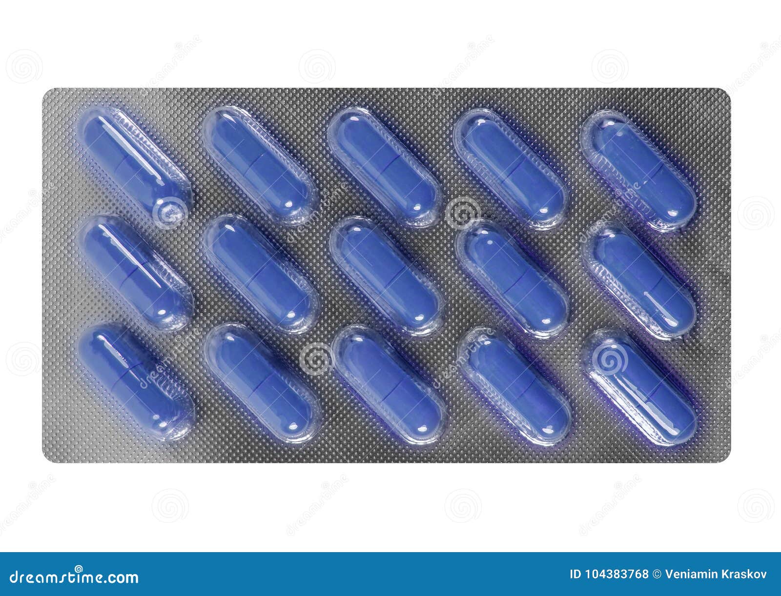 Pack of blue vitamins stock photo. Image of science - 104383768