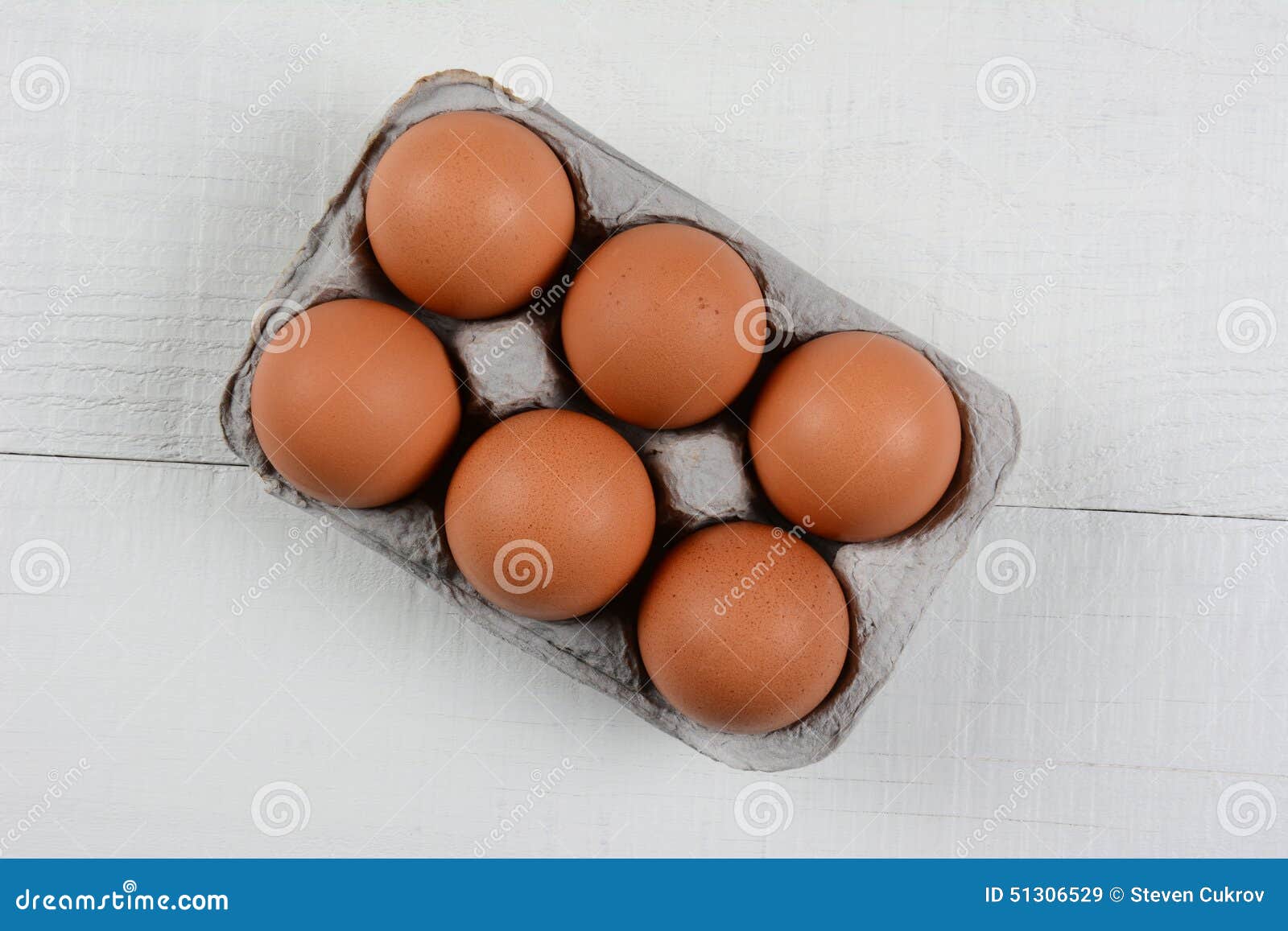 6 Pack Brown Eggs stock image. Image of overhead, high - 51306529