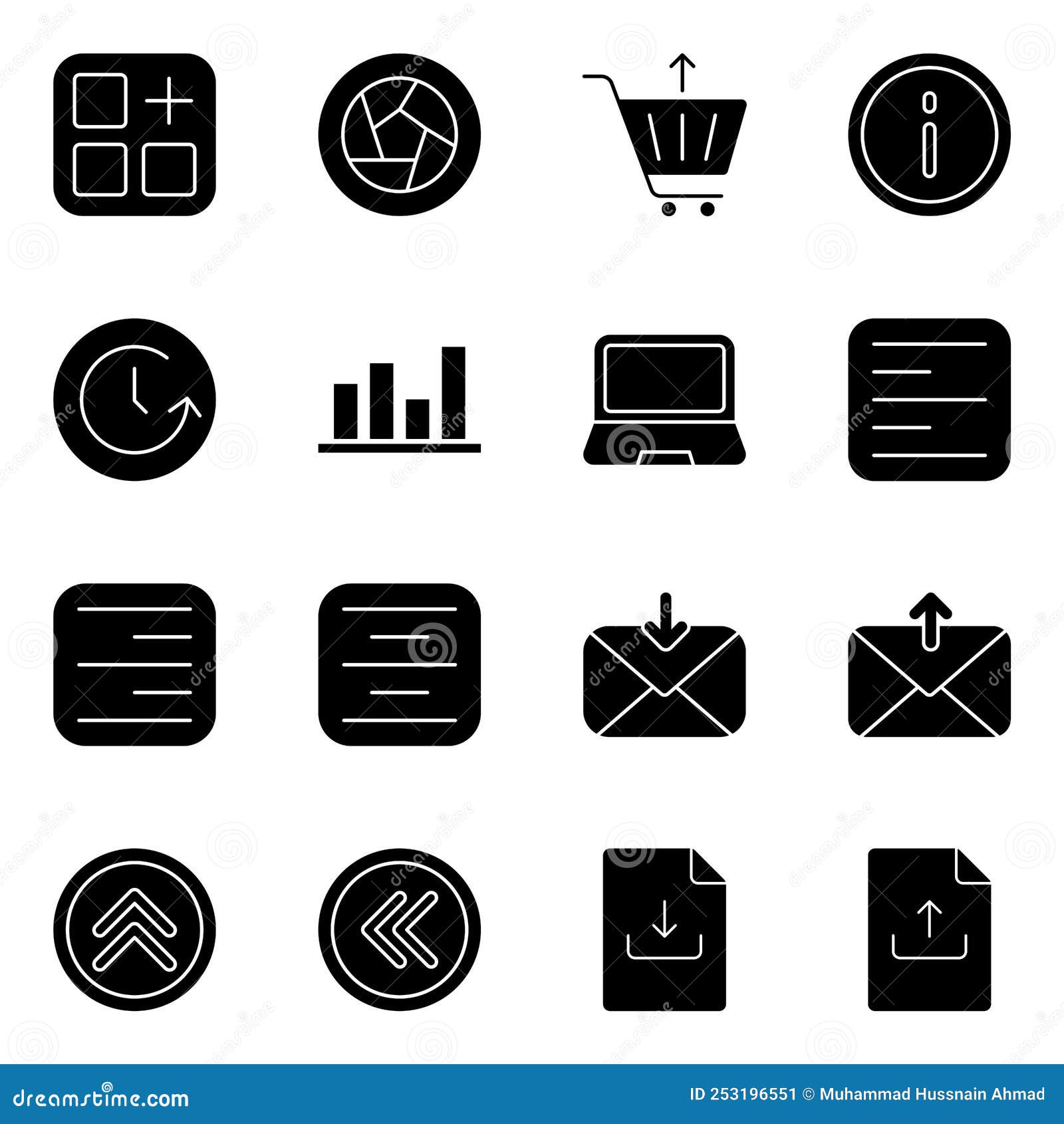 Pack of Business and Feedback Solid Icons Stock Vector - Illustration ...