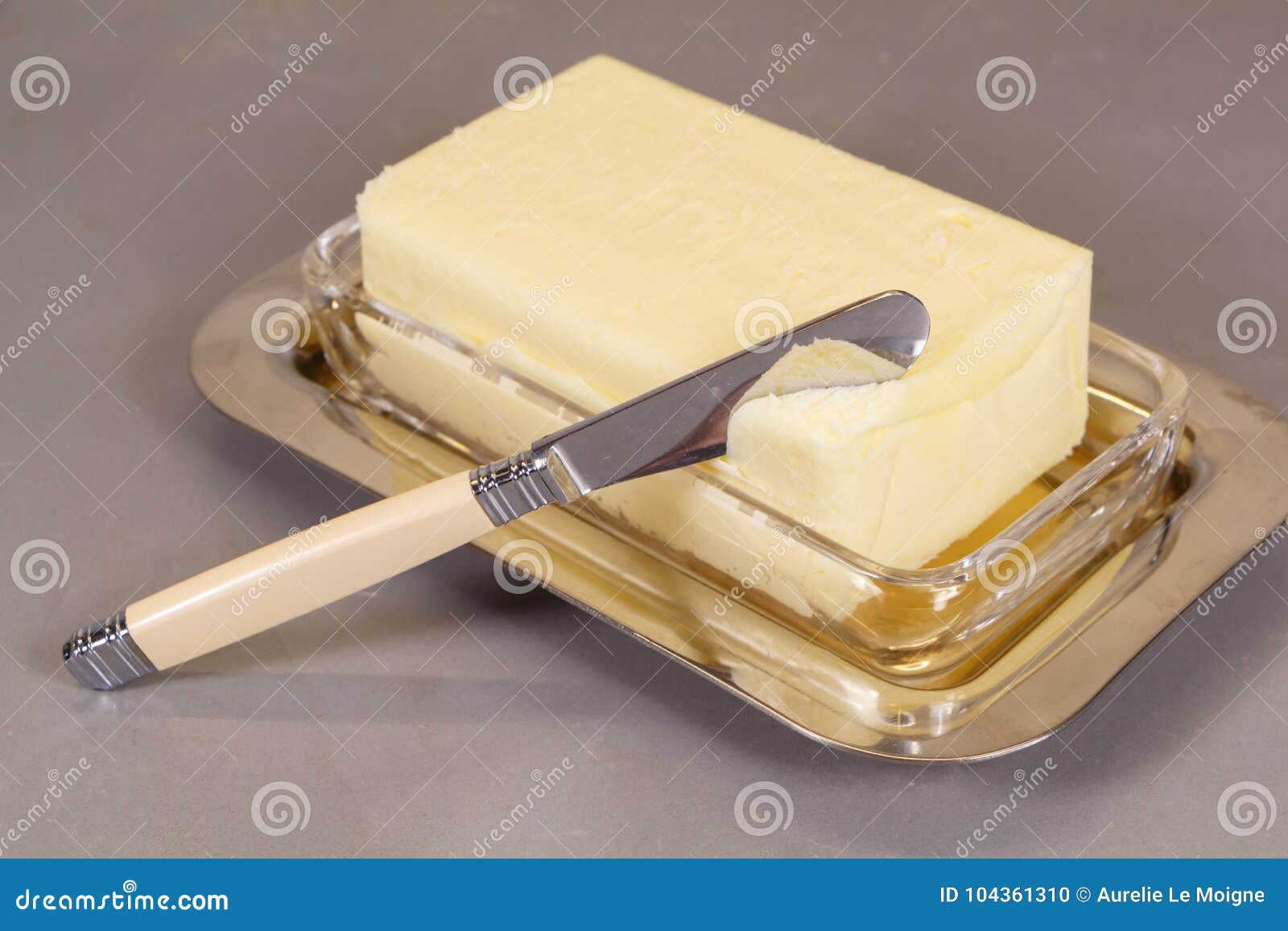 Pack of Butter in a Butter Dish Stock Photo - Image of package, yellow ...