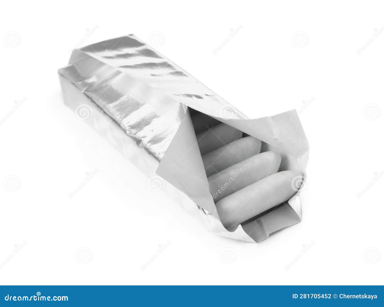 Pack with Chewing Gums on White Stock Photo - Image of delicious, chew ...
