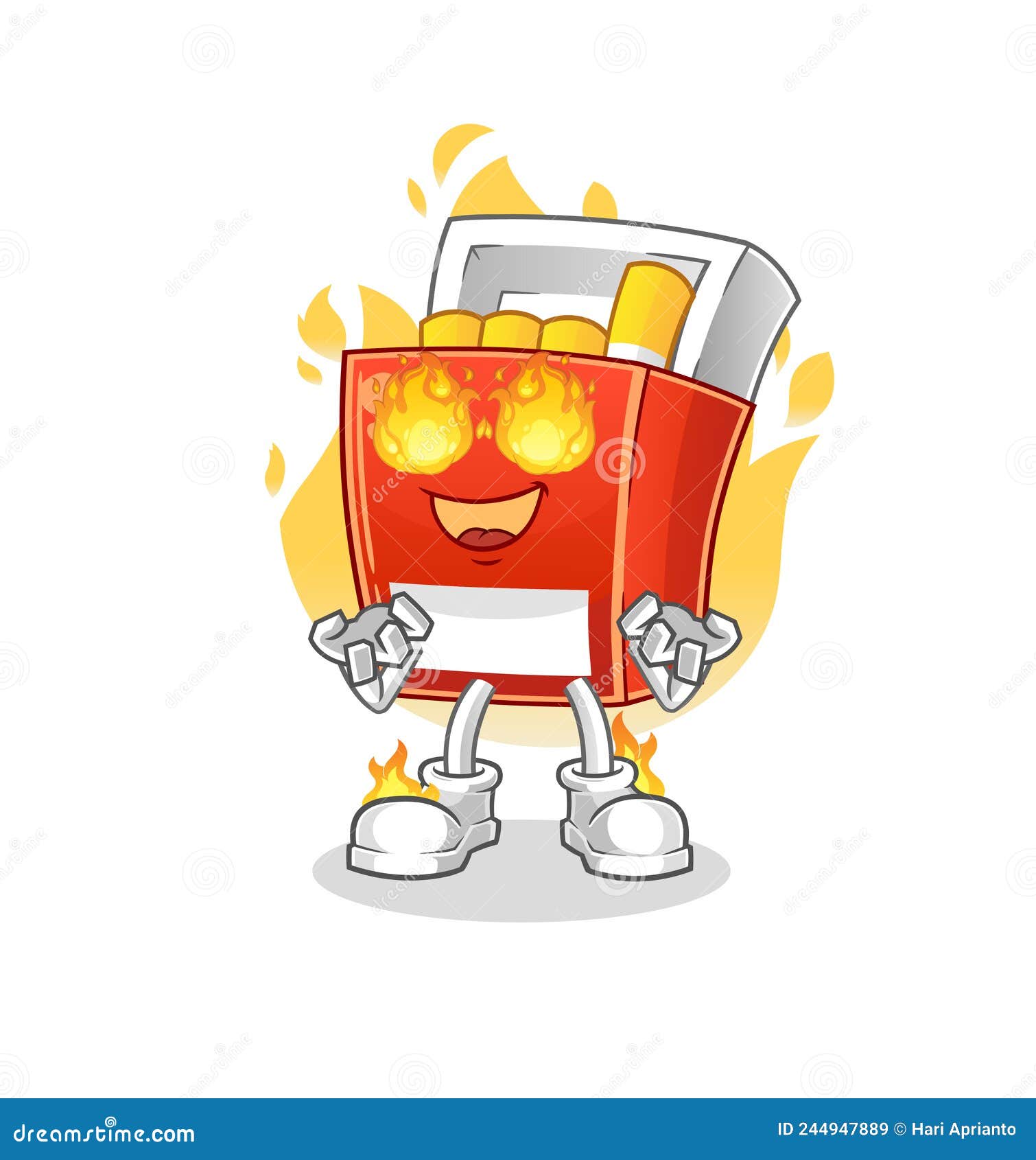 Pack of Cigarette on Fire Mascot. Cartoon Vector Stock Vector ...